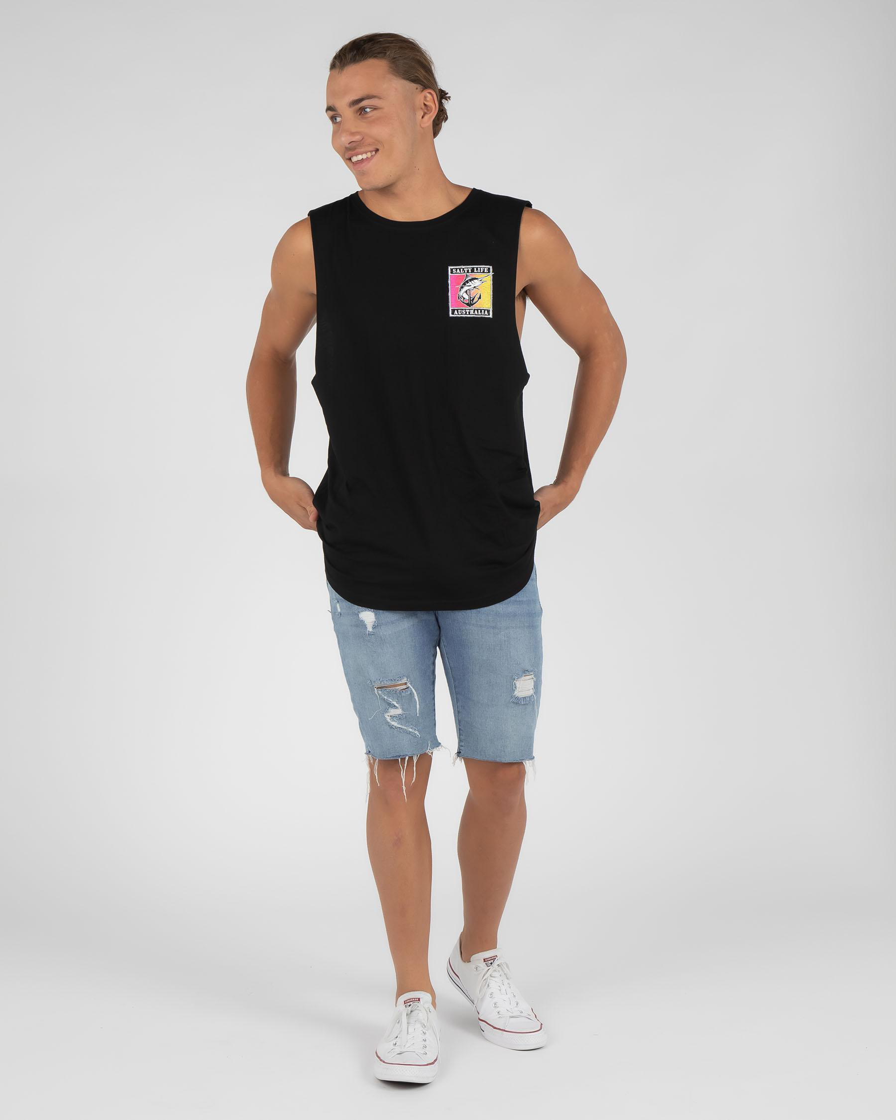 Shop Salty Life Mirage Muscle Tank In Black - Fast Shipping & Easy ...