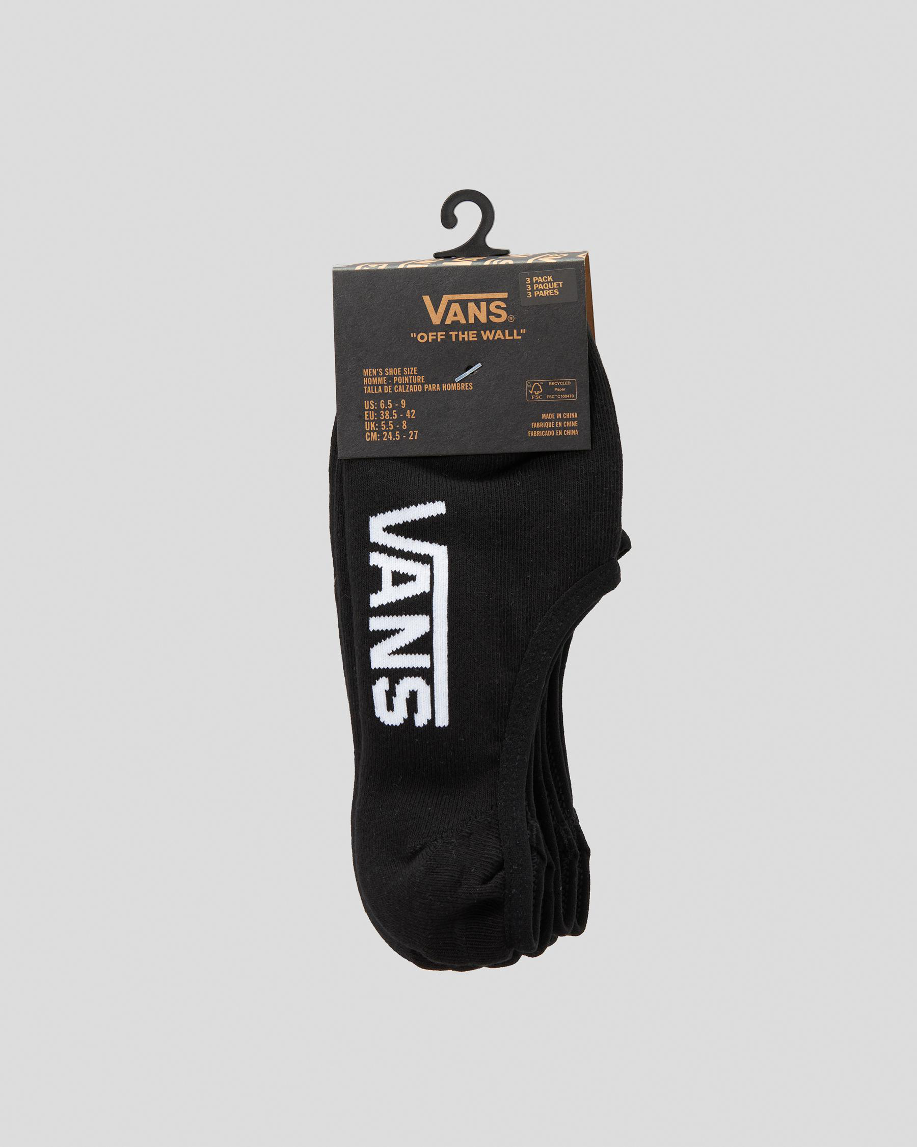 Shop Vans Boys' Cl Super No Show Socks 3 Pack S/M In Black - Fast ...