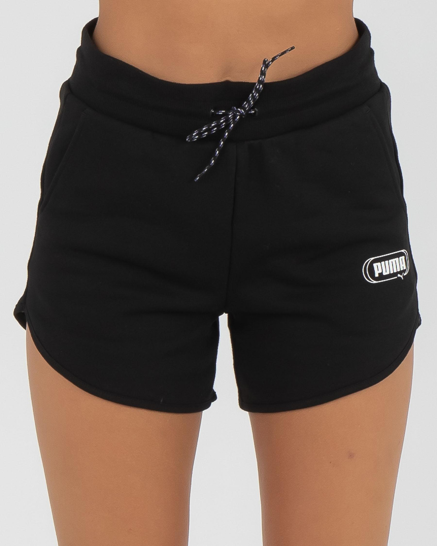 Shop Puma Rebel High Waist Shorts In Puma Black - Fast Shipping & Easy ...