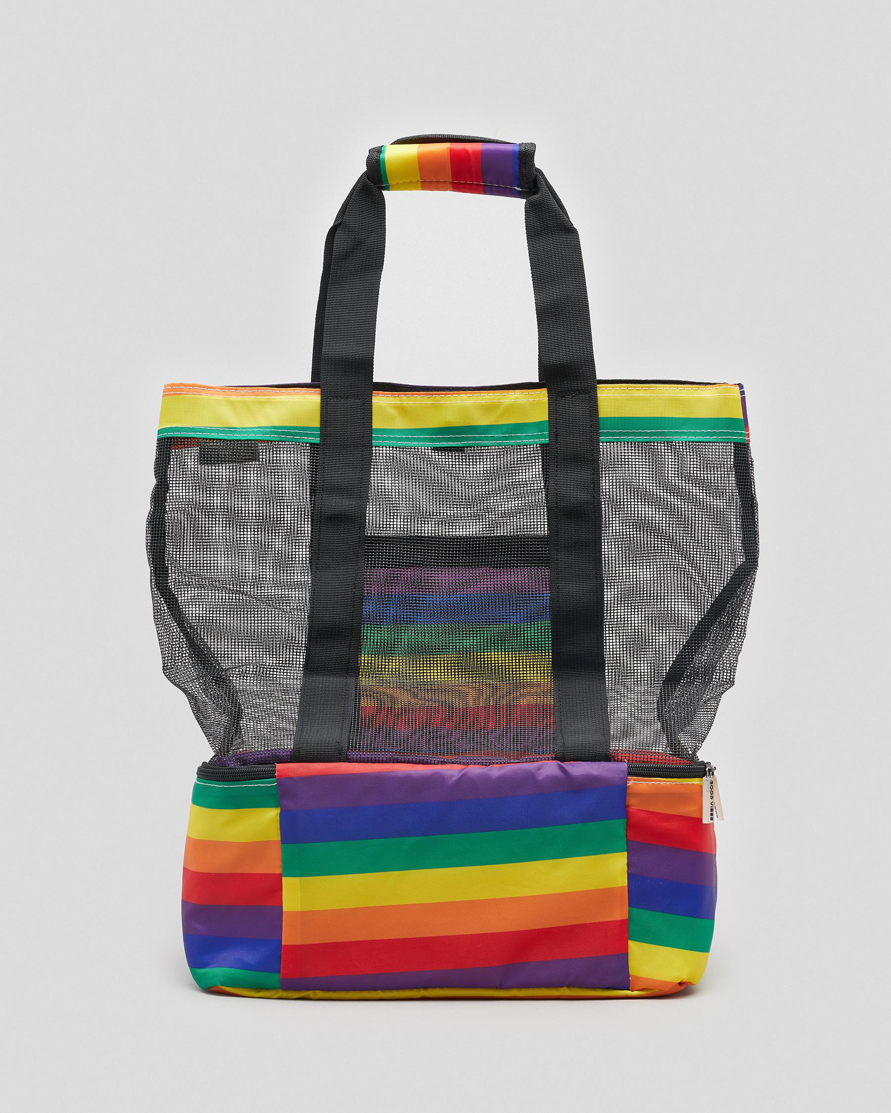 Shop Get It Now Rainbow Mesh Cooler Bag In Rainbow - Fast Shipping ...