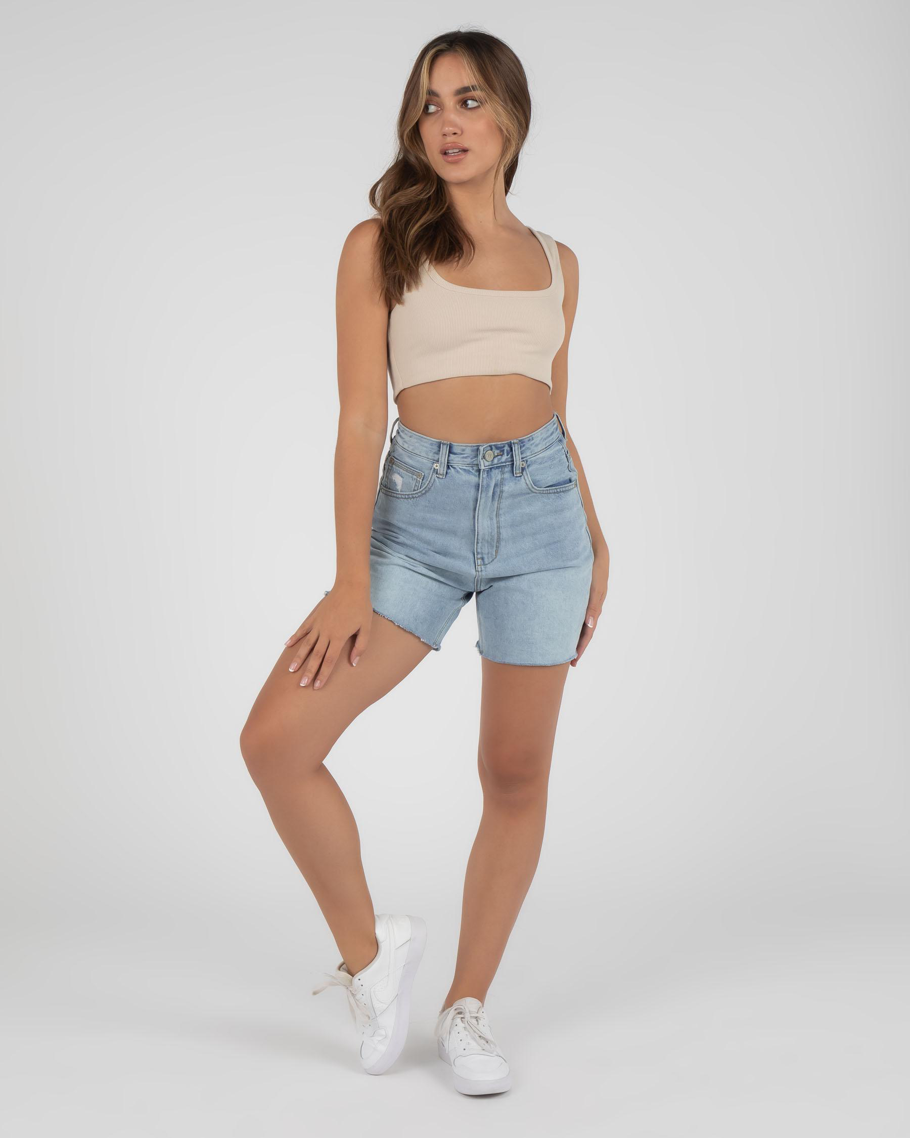 Shop Ziggy Denim Hi Mum Shorts In Brighter Waters - Fast Shipping ...