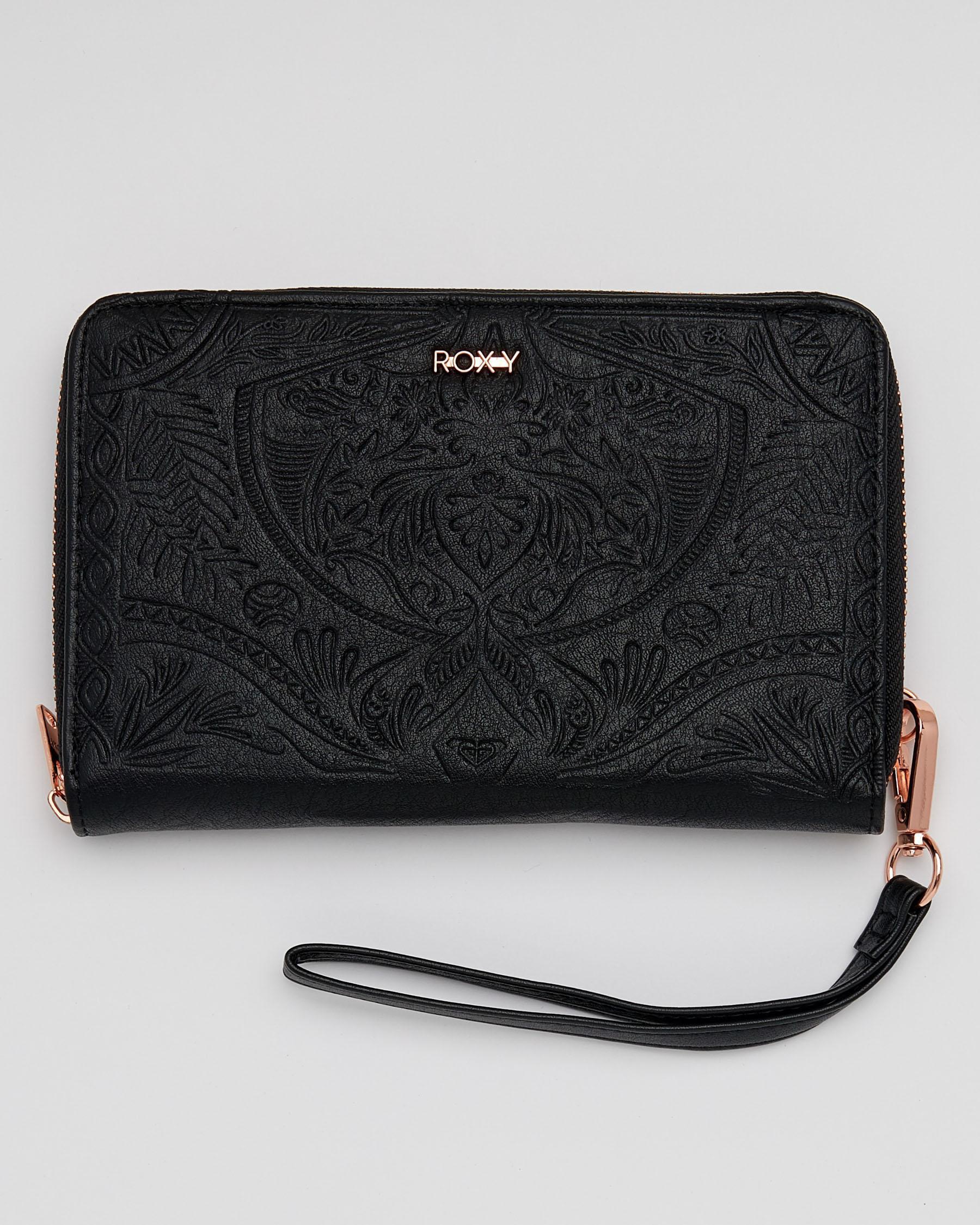 Shop Roxy Back In Brooklyn Travel Wallet In Anthracite - Fast Shipping ...