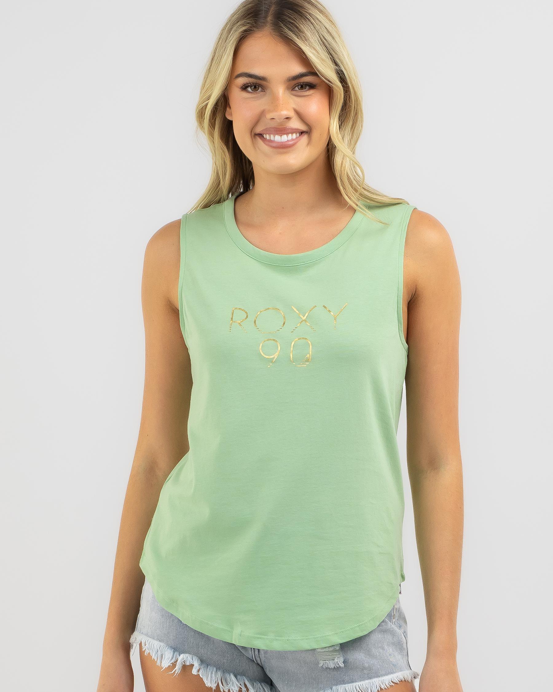 Shop Roxy Epic Days Corpo Tank Top In Quiet Green - Fast Shipping ...