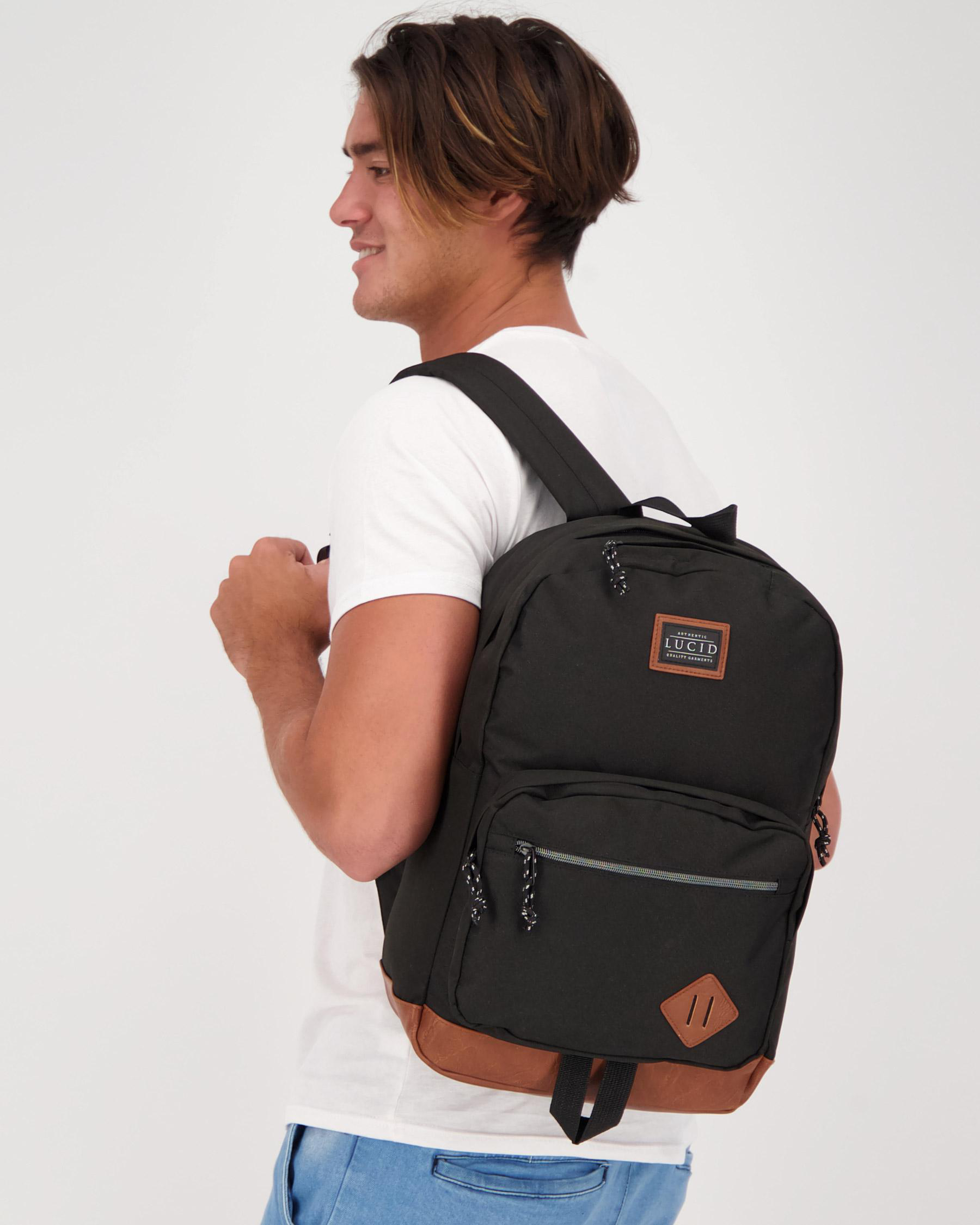 Shop Lucid Indicator Backpack In Black/tan - Fast Shipping & Easy ...