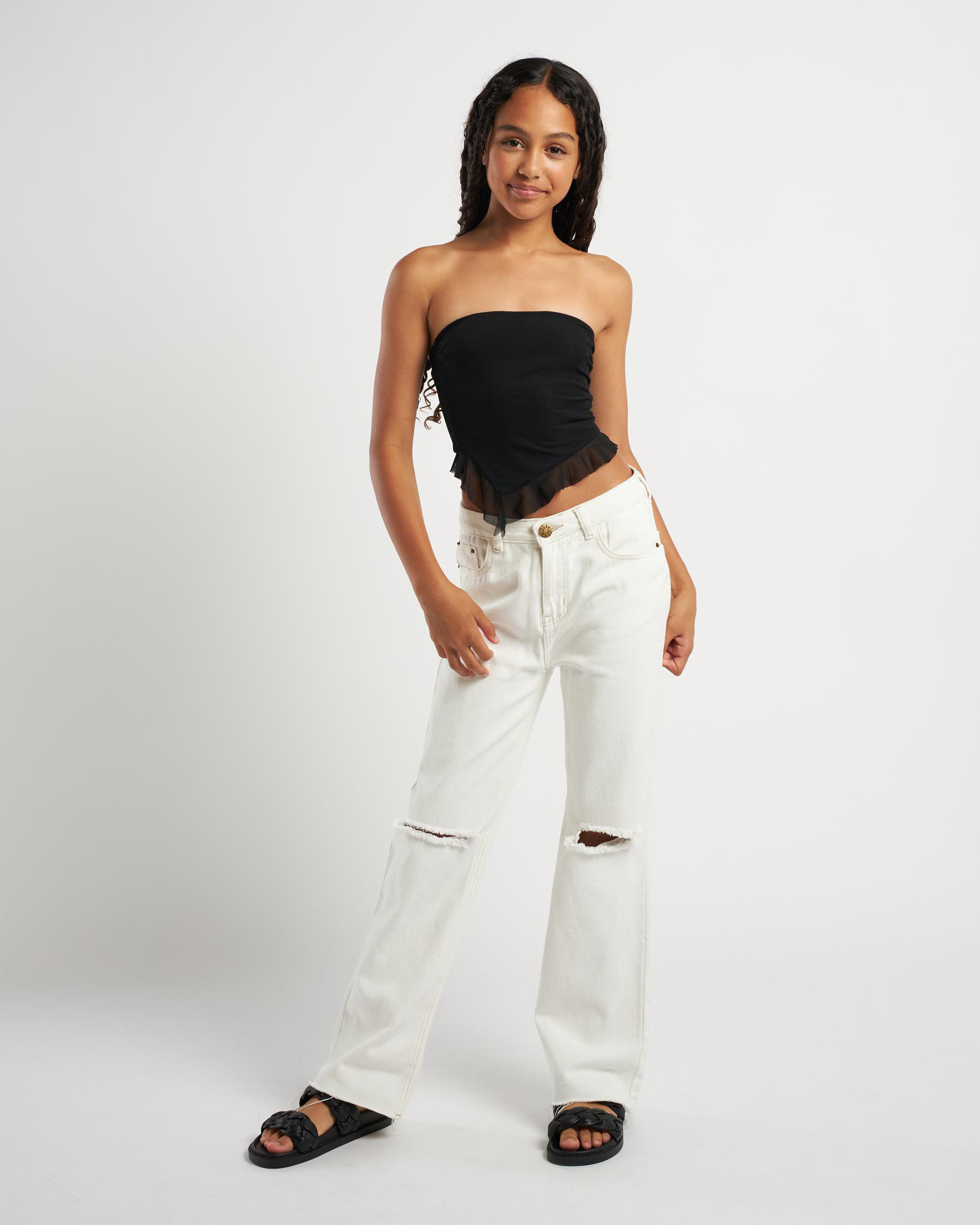 Shop Ava And Ever Girls' Troy Mesh Tube Top In Black - Fast Shipping ...