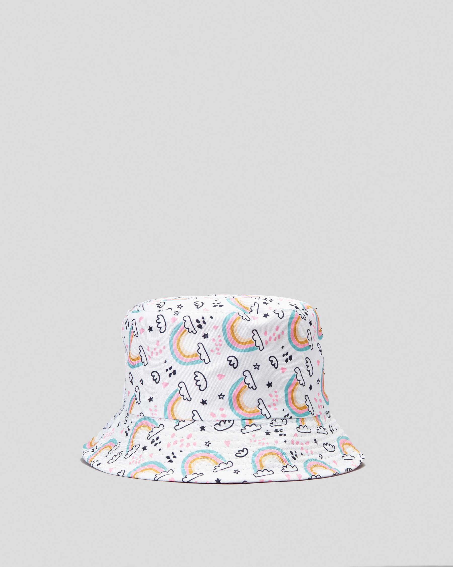 Shop Mooloola Toddlers' Rainbow Bucket Hat In White - Fast Shipping ...