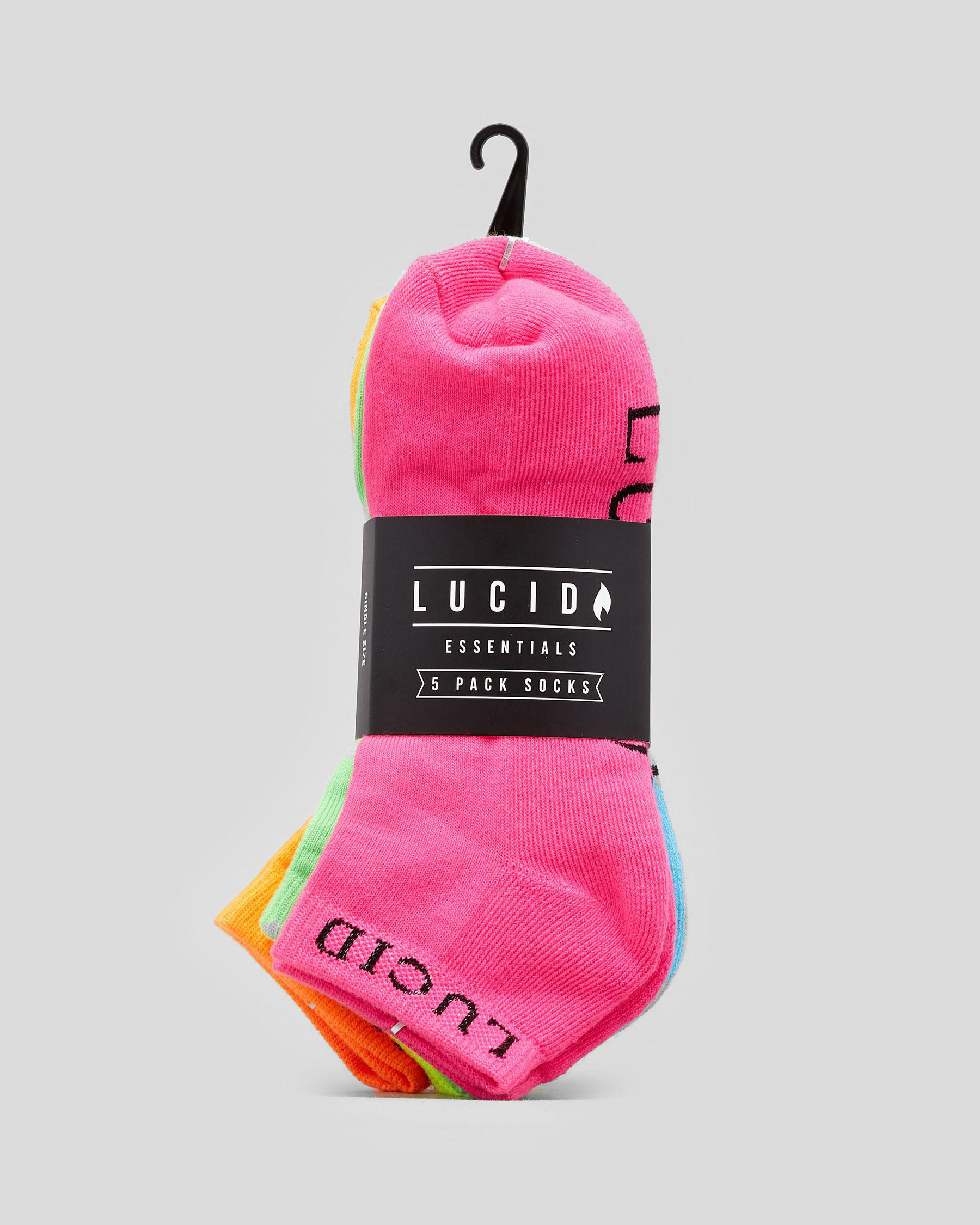 Shop Lucid Fluro Ankle Socks 5 Pack In Multi - Fast Shipping & Easy ...