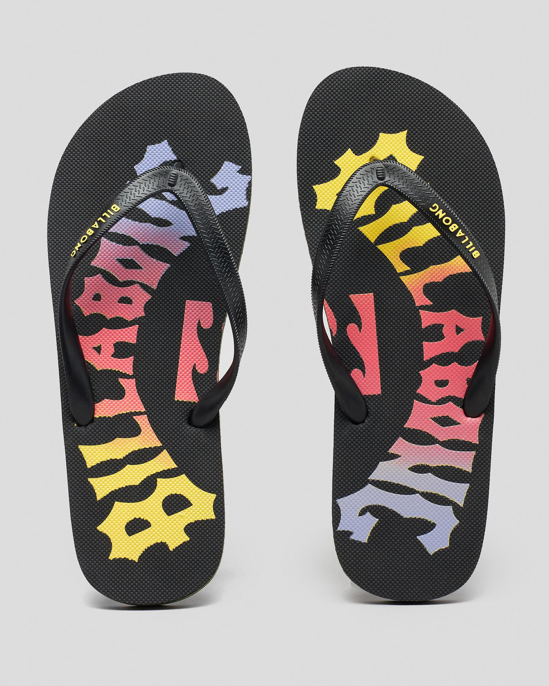 Shop Billabong Faded Thongs In Black - Fast Shipping & Easy Returns ...