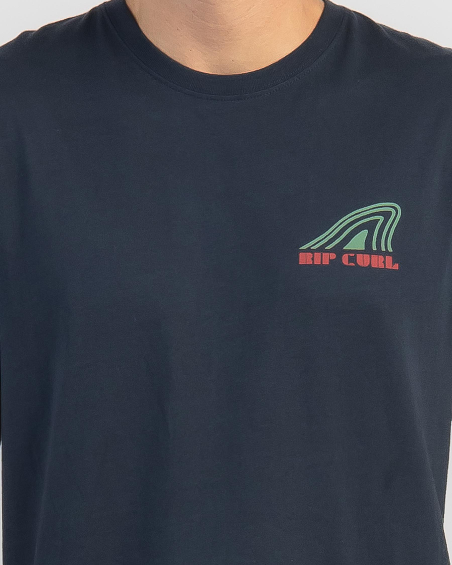 Shop Rip Curl Single Fin T-Shirt In Dark Navy - Fast Shipping & Easy ...