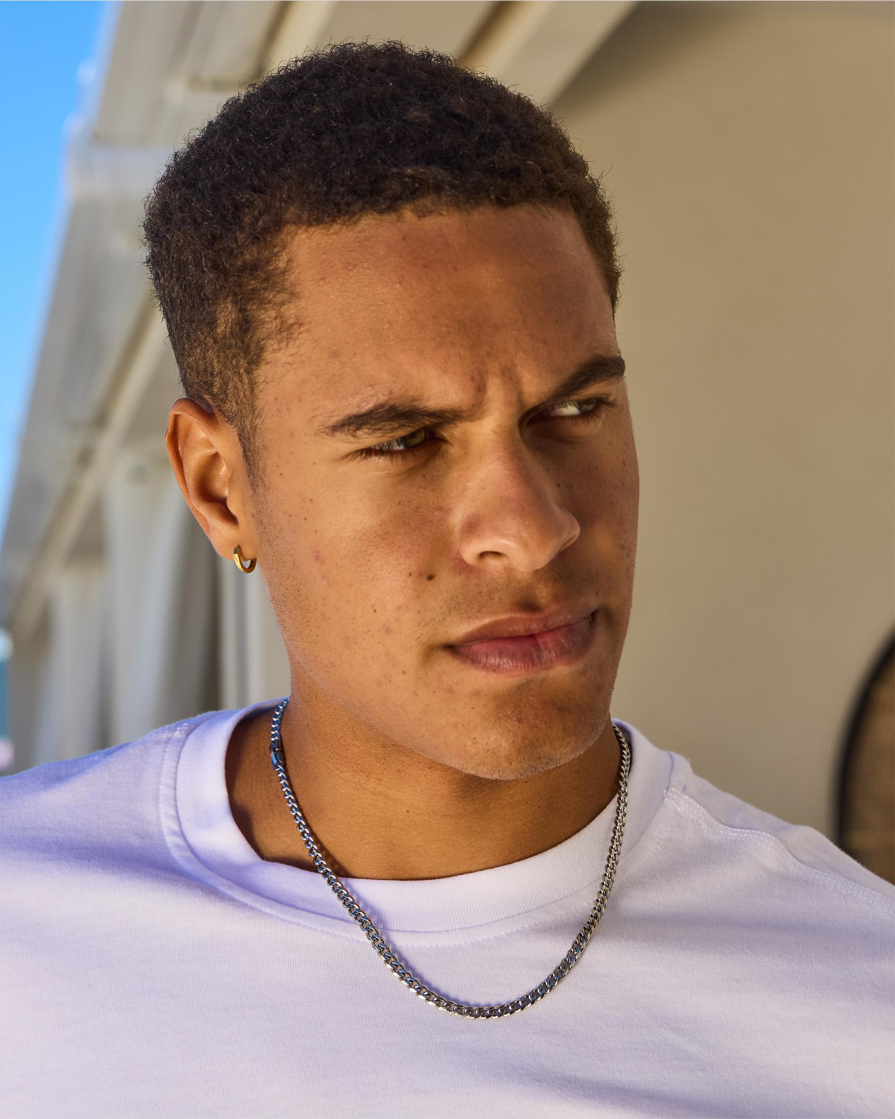 Shop REPUBLIK Small Silver Chain Necklace In Silver - Fast Shipping ...