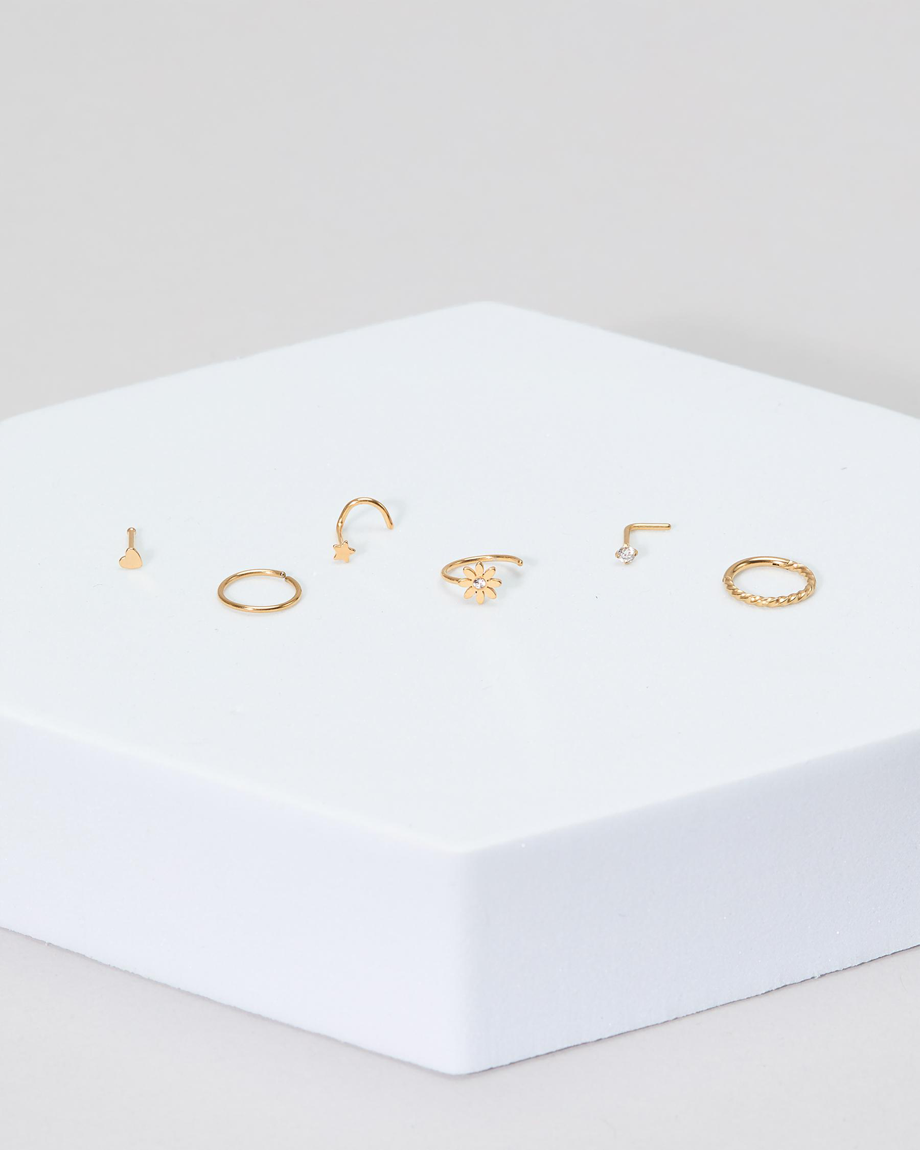 Shop Karyn In LA Willow Nose Ring Pack In Gold - Fast Shipping & Easy ...