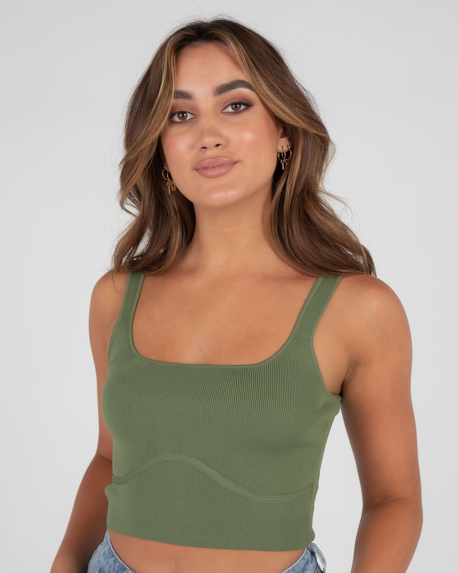 Ava And Ever Chelsea Girls Knit Top In Olive - Fast Shipping & Easy ...