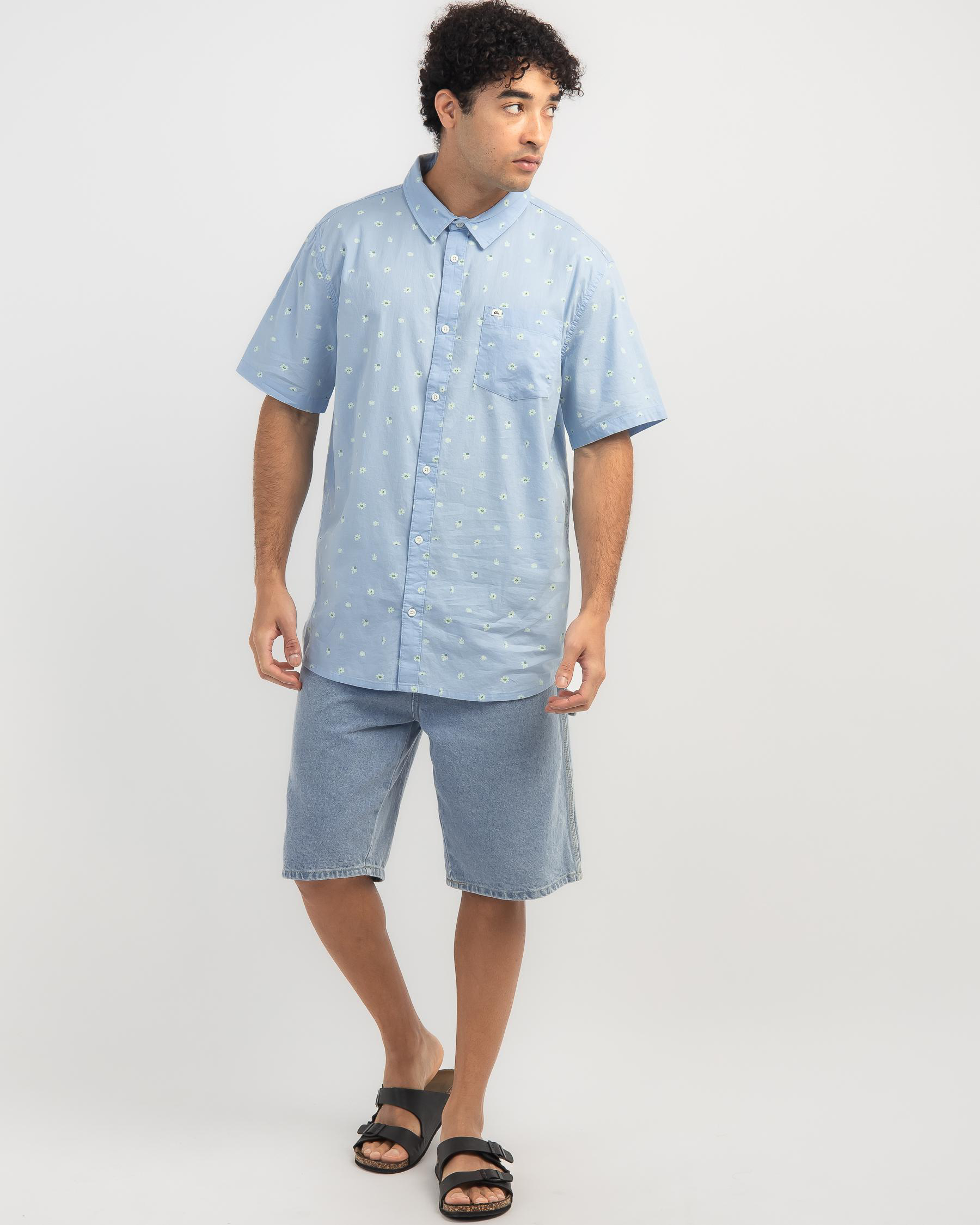 Shop Quiksilver Minimo Shirt In Clear Sky Minimo - Fast Shipping & Easy ...