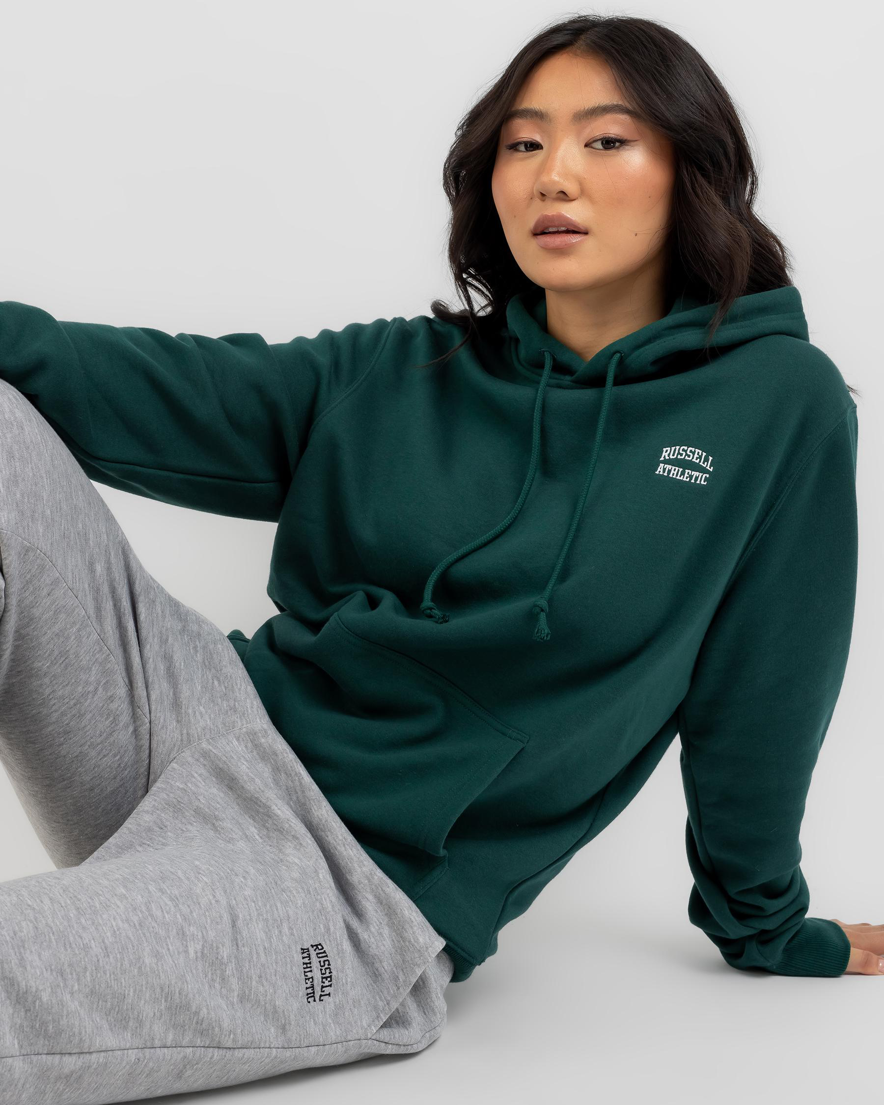 Shop Russell Athletic Originals Small Arch Hoodie In Celtic Green ...