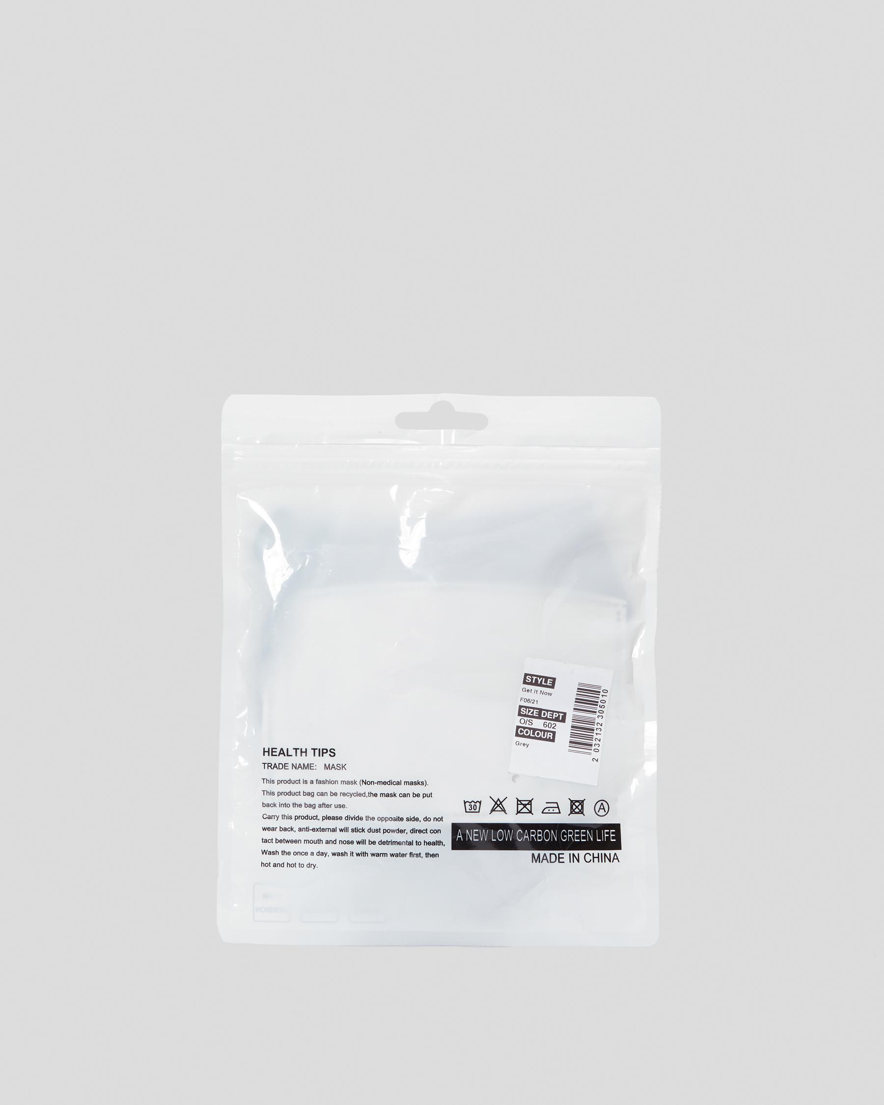 Shop Get It Now Re-Usable Fabric Face Mask In Grey - Fast Shipping ...