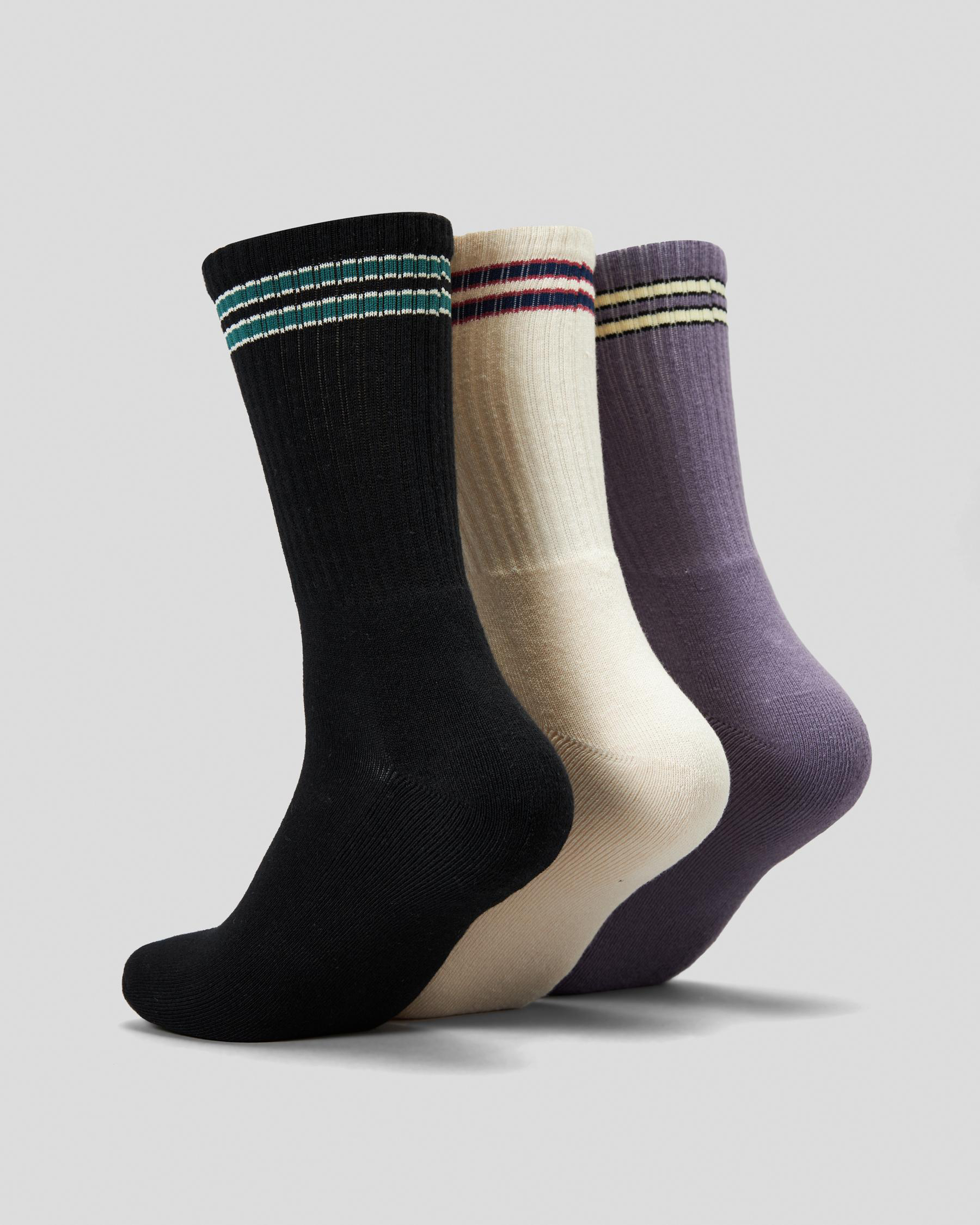 Shop Stussy Big S Stripe Socks 3 Pack In Multi - Fast Shipping & Easy ...