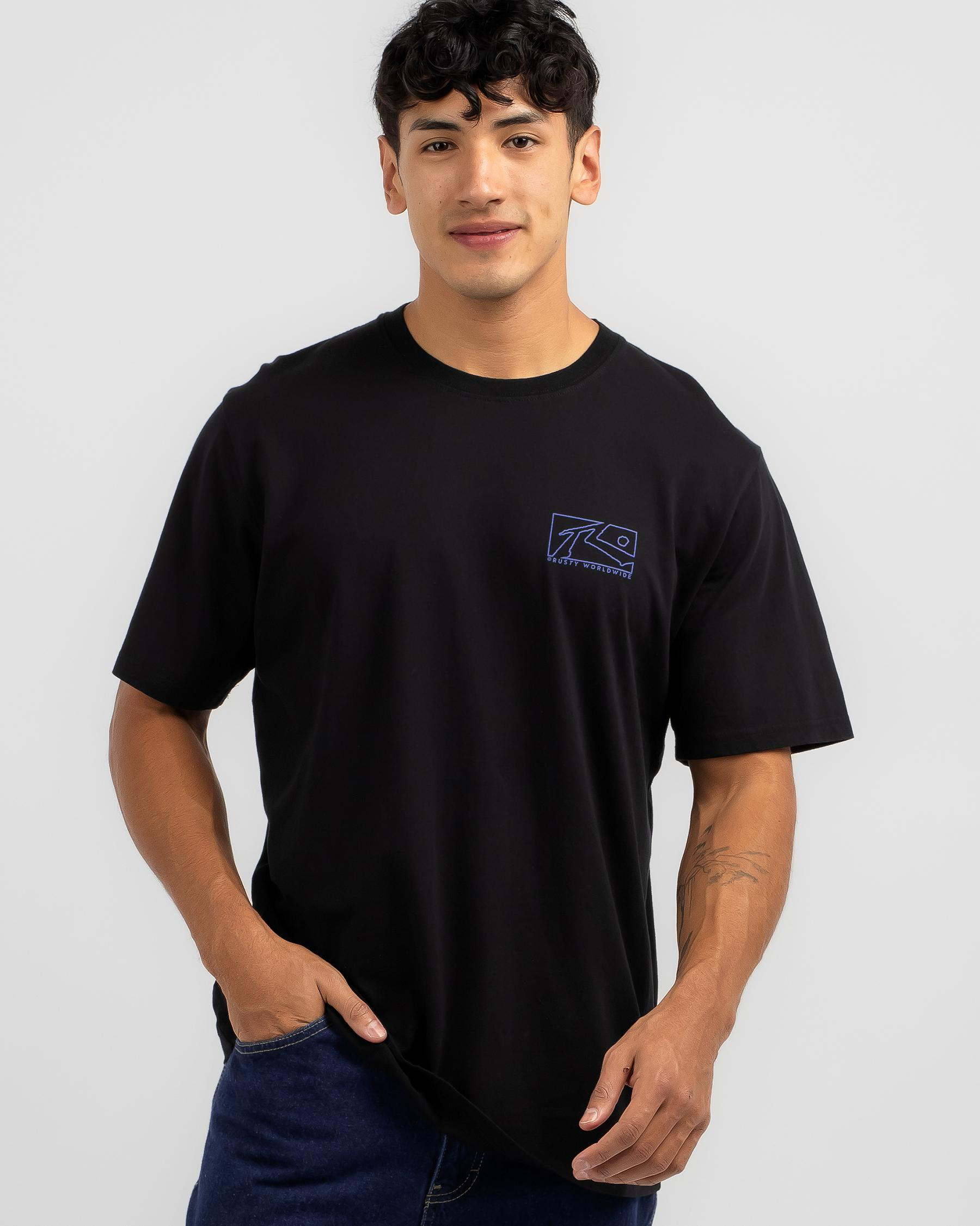 Shop Rusty Boxed Out T-Shirt In Black/ Yonder Blue - Fast Shipping ...