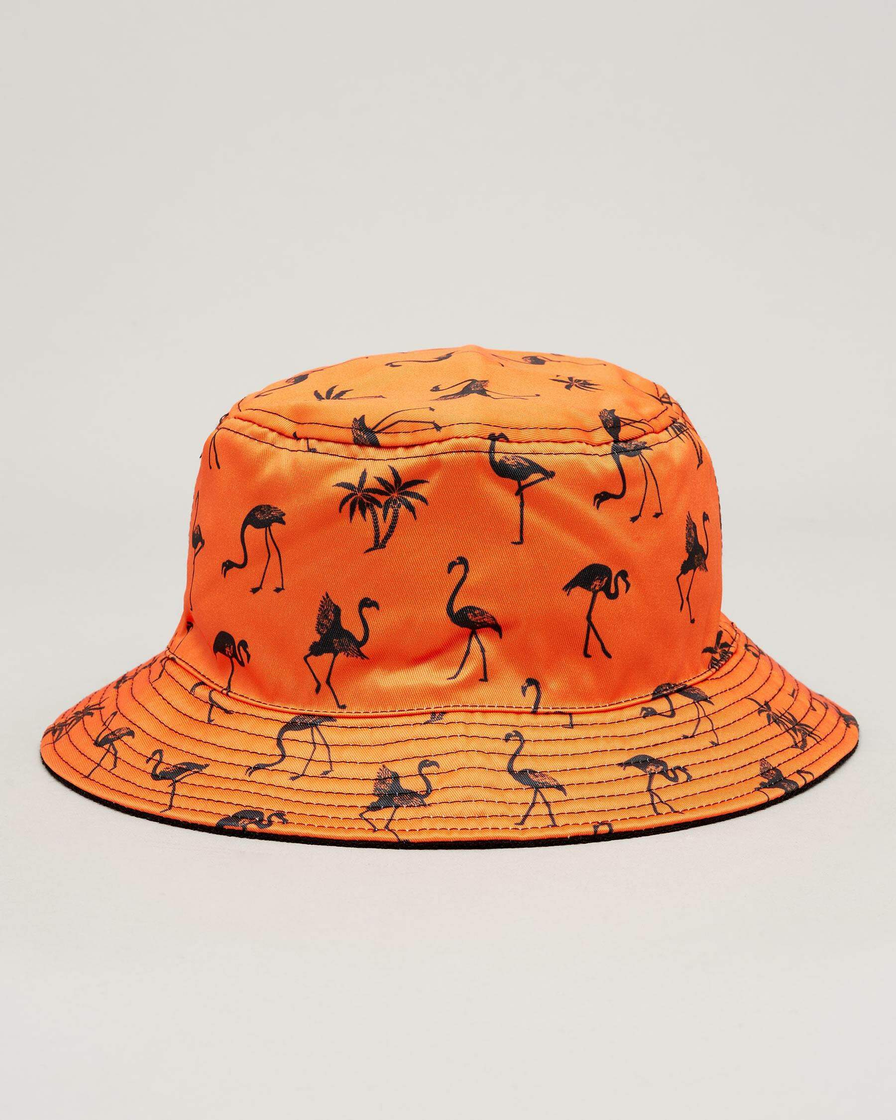 Shop Lucid Flight Reversible Bucket Hat In Orange/ Black - Fast ...