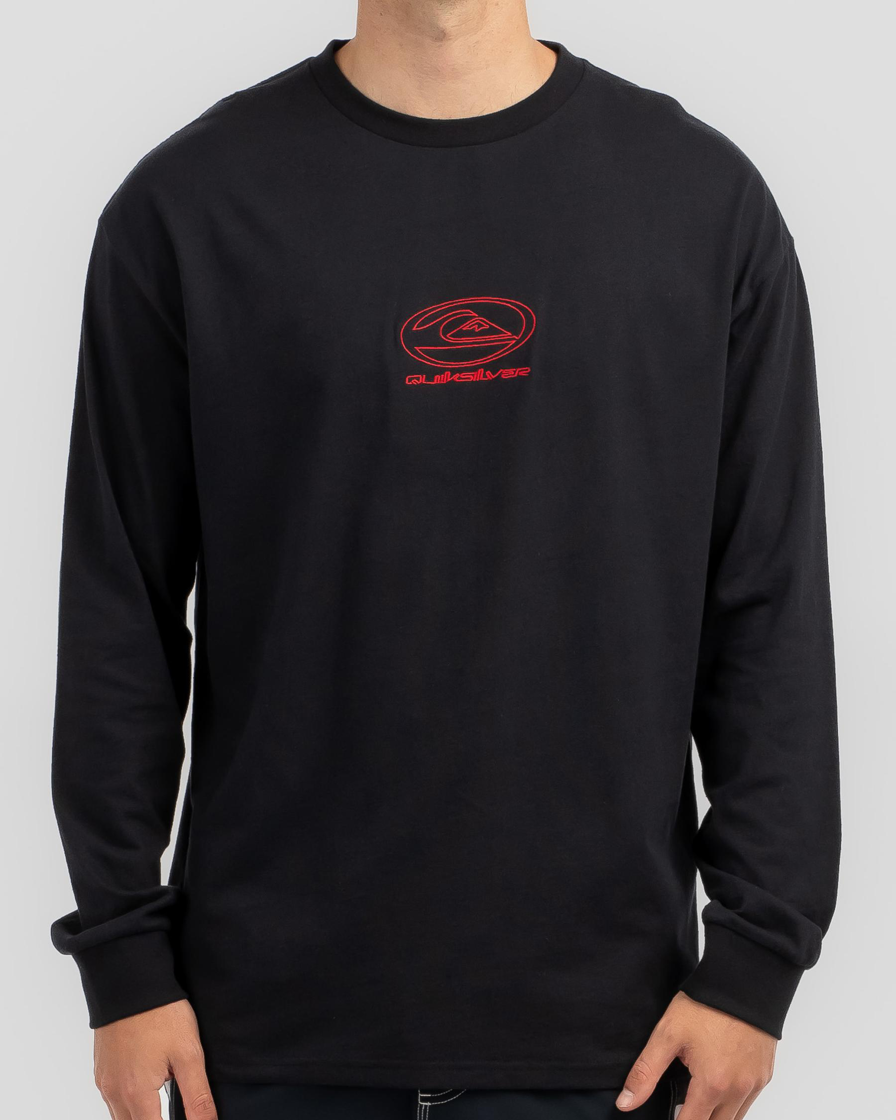 Shop Quiksilver Tilt Long Sleeve T-Shirt In Black - Fast Shipping ...