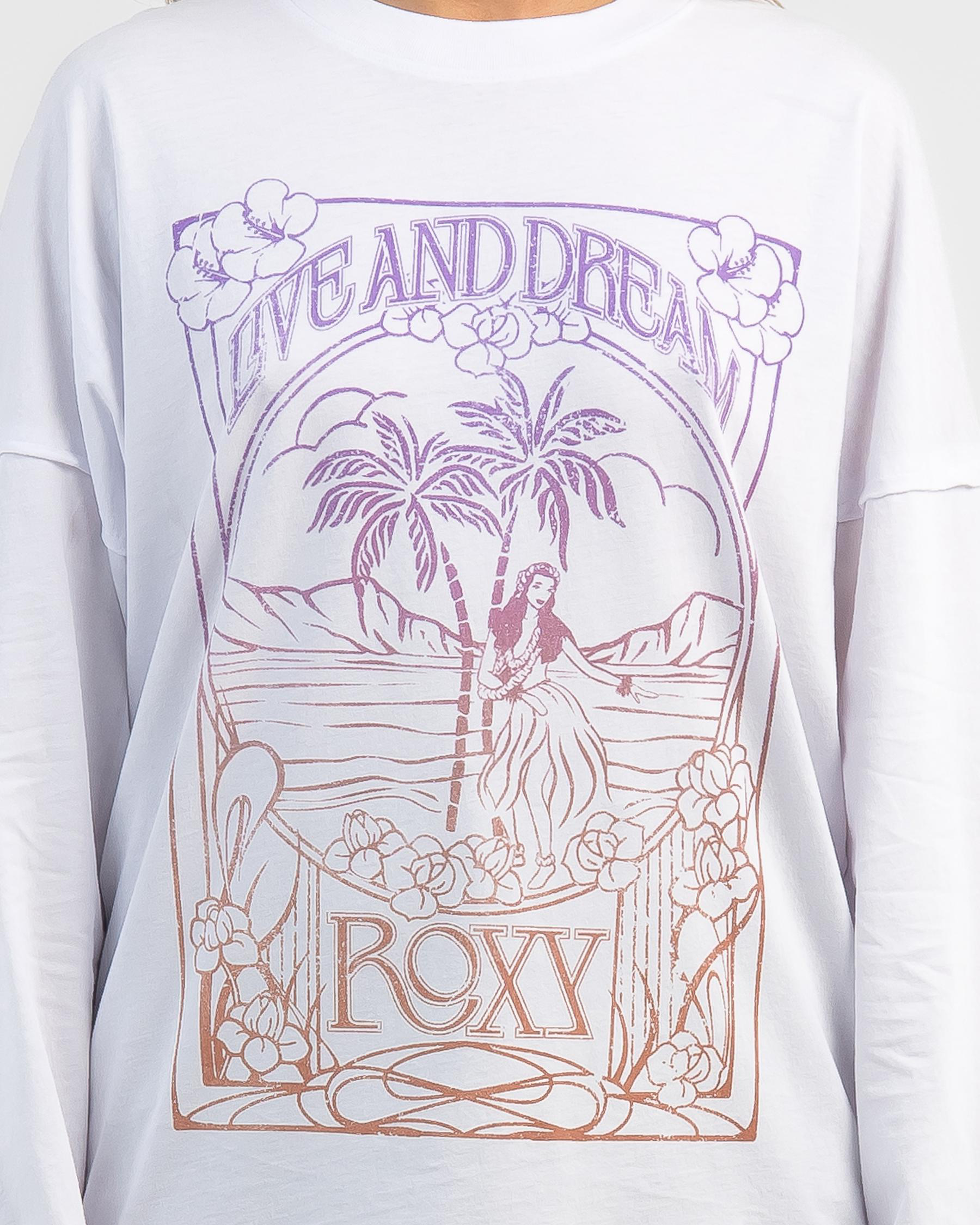 Shop Roxy To The Heart Long Sleeve T-Shirt In Bright White - Fast ...