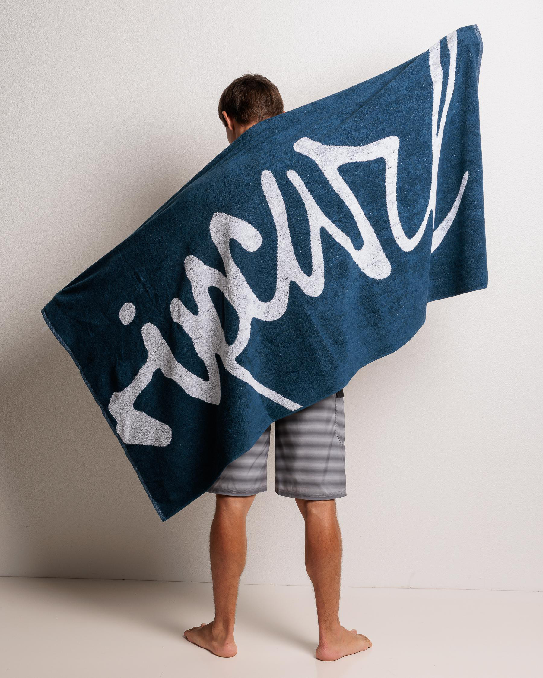 Shop Rip Curl Logos Beach Towel In Light Navy - Fast Shipping & Easy ...