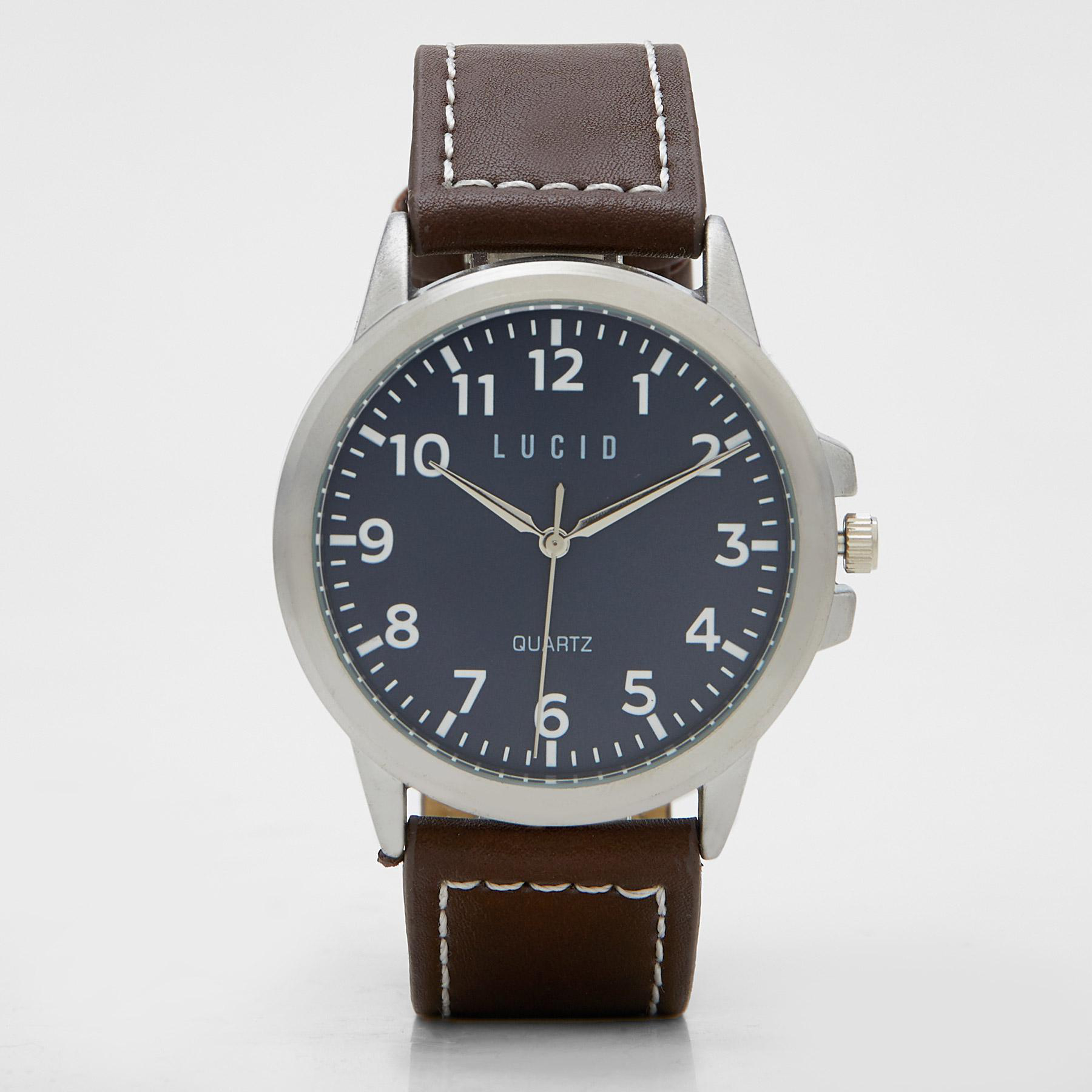 Shop Lucid Nocturne Watch In Navy/silver/choc - Fast Shipping & Easy ...