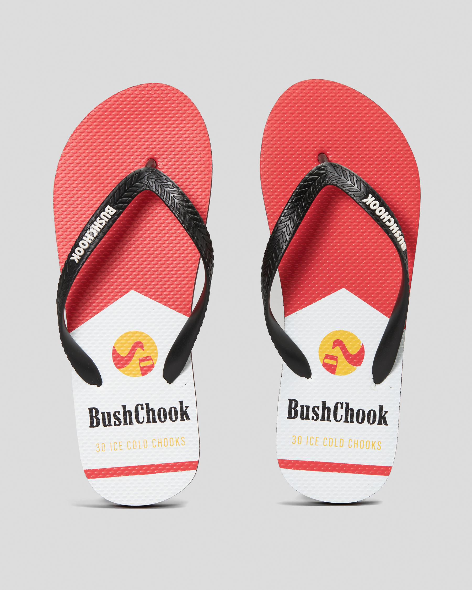 Shop Bush Chook Smoko Thongs In Red - Fast Shipping & Easy Returns ...