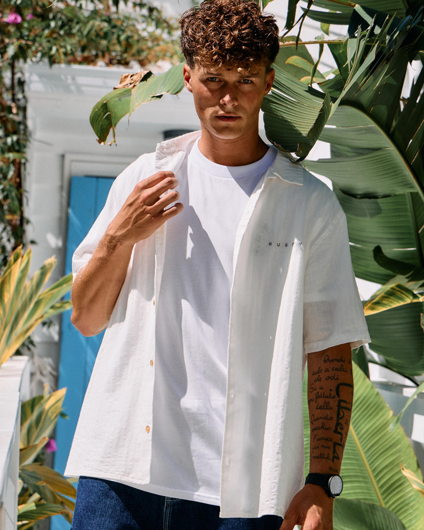 Shop Rusty Mexican Wedding 2.0 Short Sleeve Shirt In Ecru - Fast ...