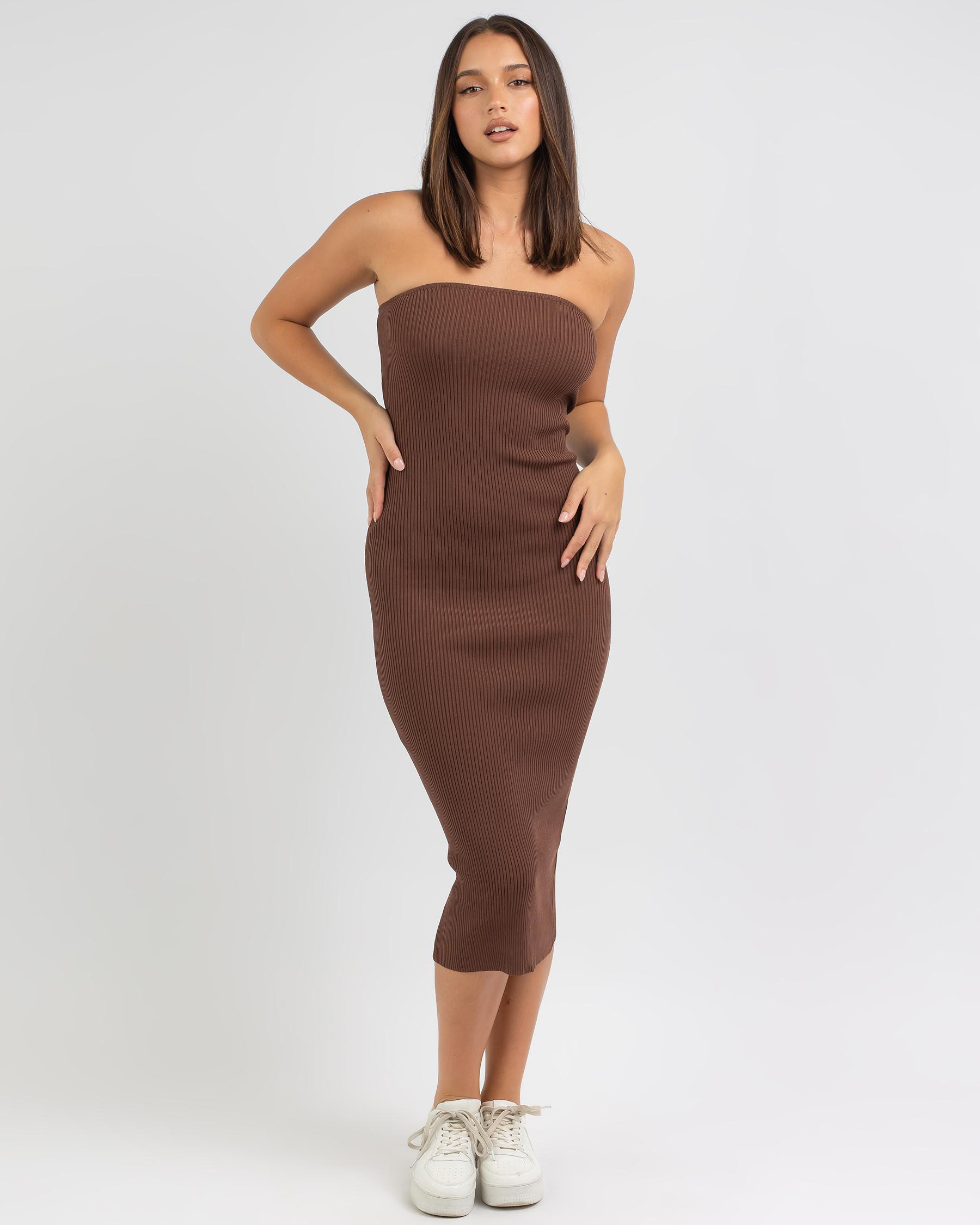 Shop Style State London Midi Dress In Chocolate - Fast Shipping & Easy ...