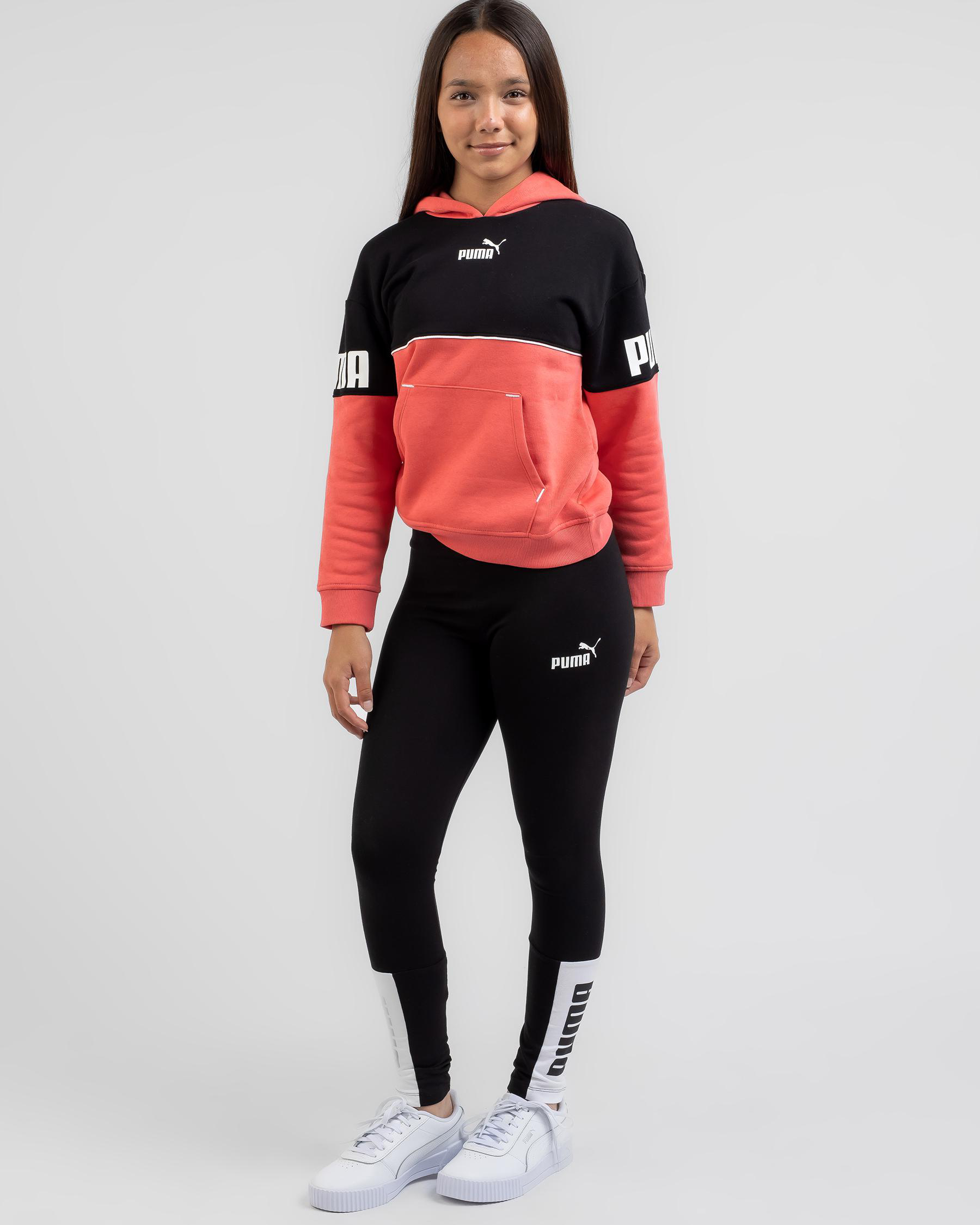 Shop Puma Girls' Power Colourblock Leggings In Puma Black - Fast Shipping & Easy Returns - City ...