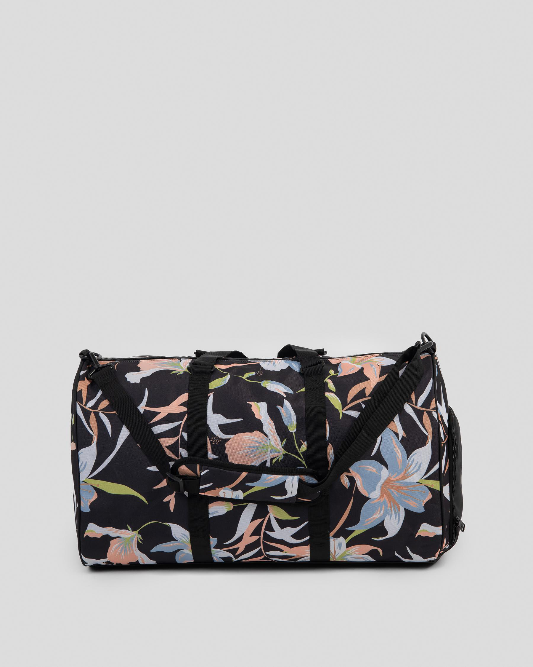 Shop Roxy Pumpkin Spice Travel Bag In Anthracite Hibiscus Wave Swim ...