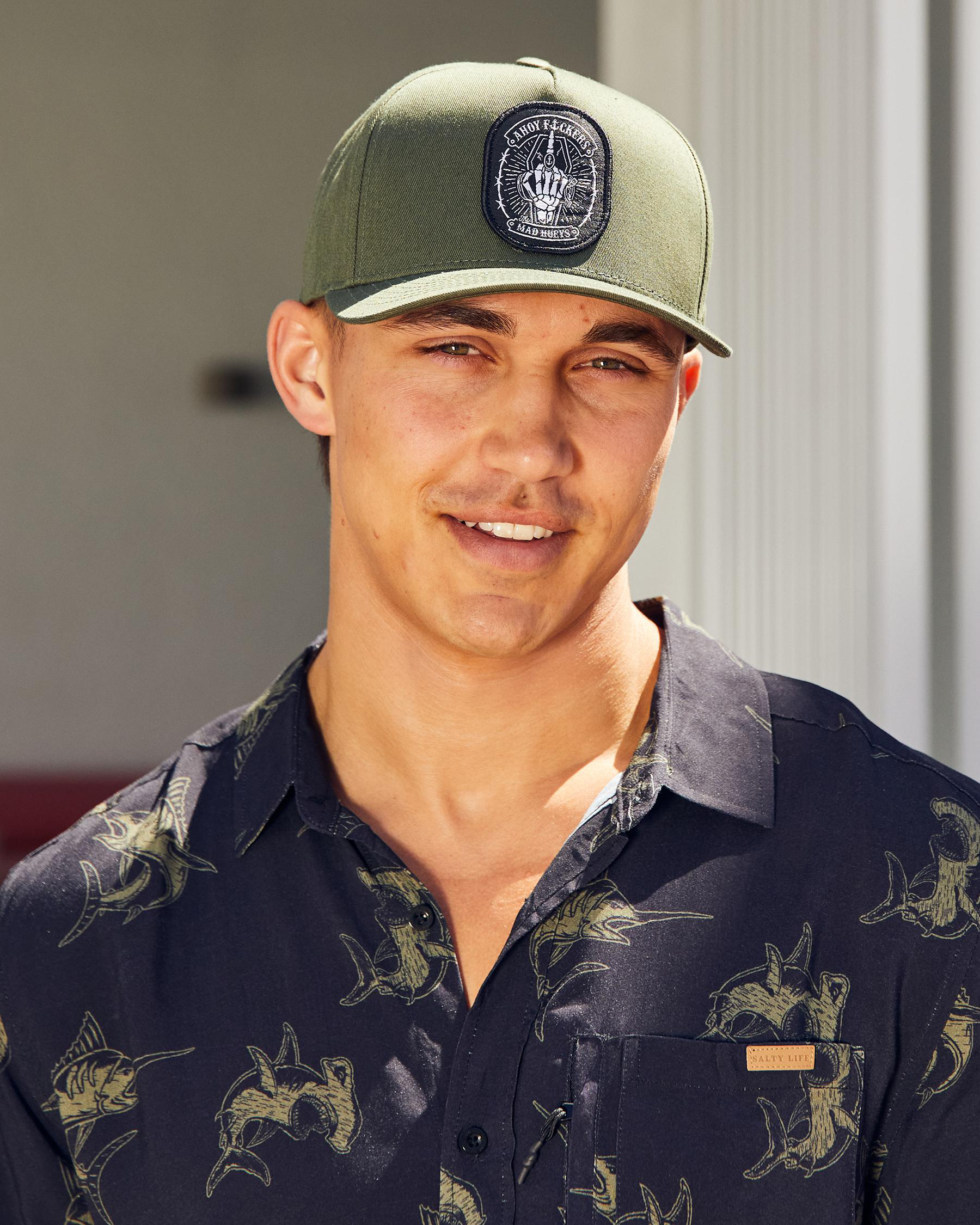 Shop The Mad Hueys Ahoy Ahoy FKR Twill Snapback Cap In Military - Fast ...
