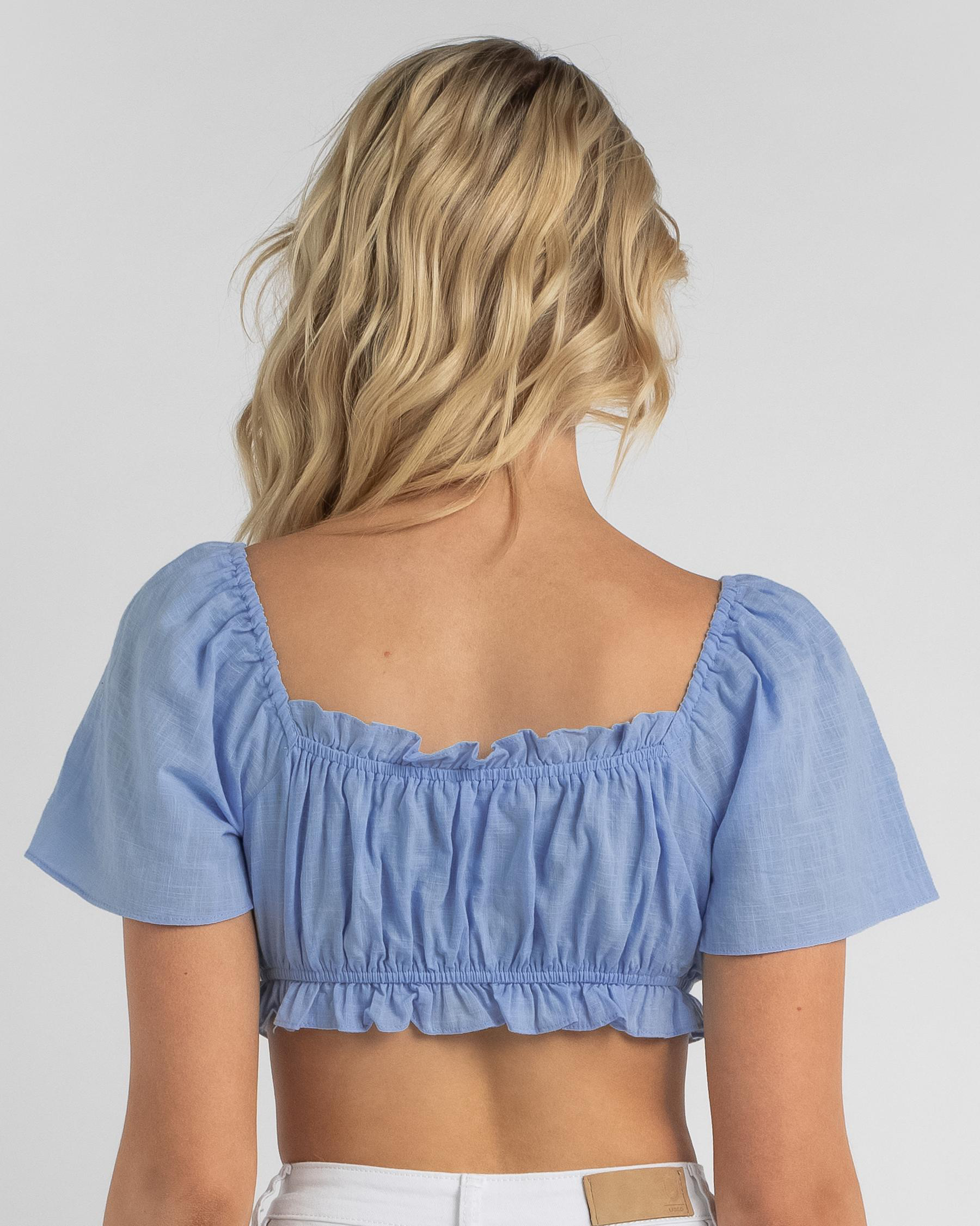 Shop Mooloola Ronan Top In Cerulean - Fast Shipping & Easy Returns ...
