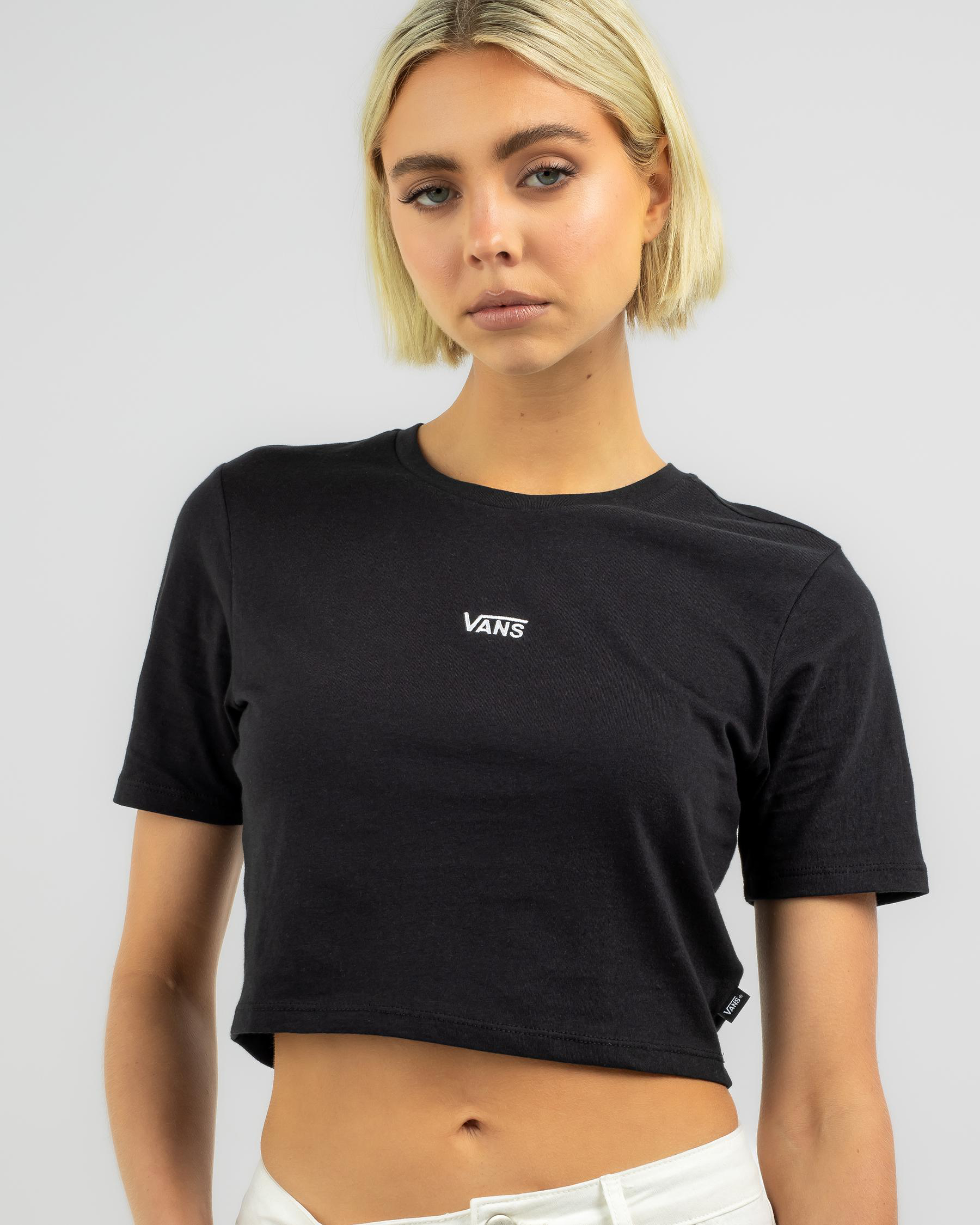 Shop Vans Flying V Baby Tee In Black - Fast Shipping & Easy Returns ...