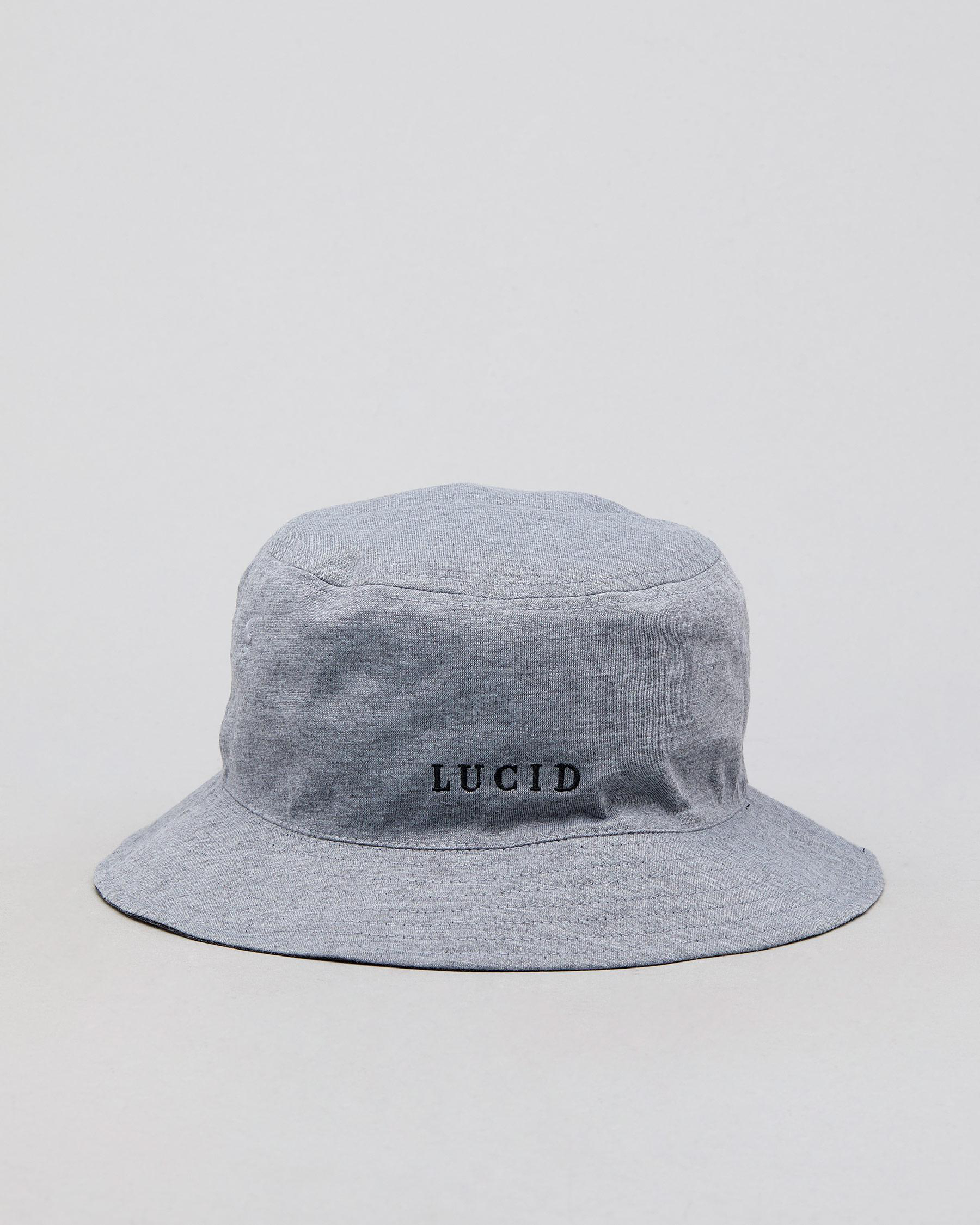 Shop Lucid Parallel Reversible Bucket Hat In Black/grey - Fast Shipping ...