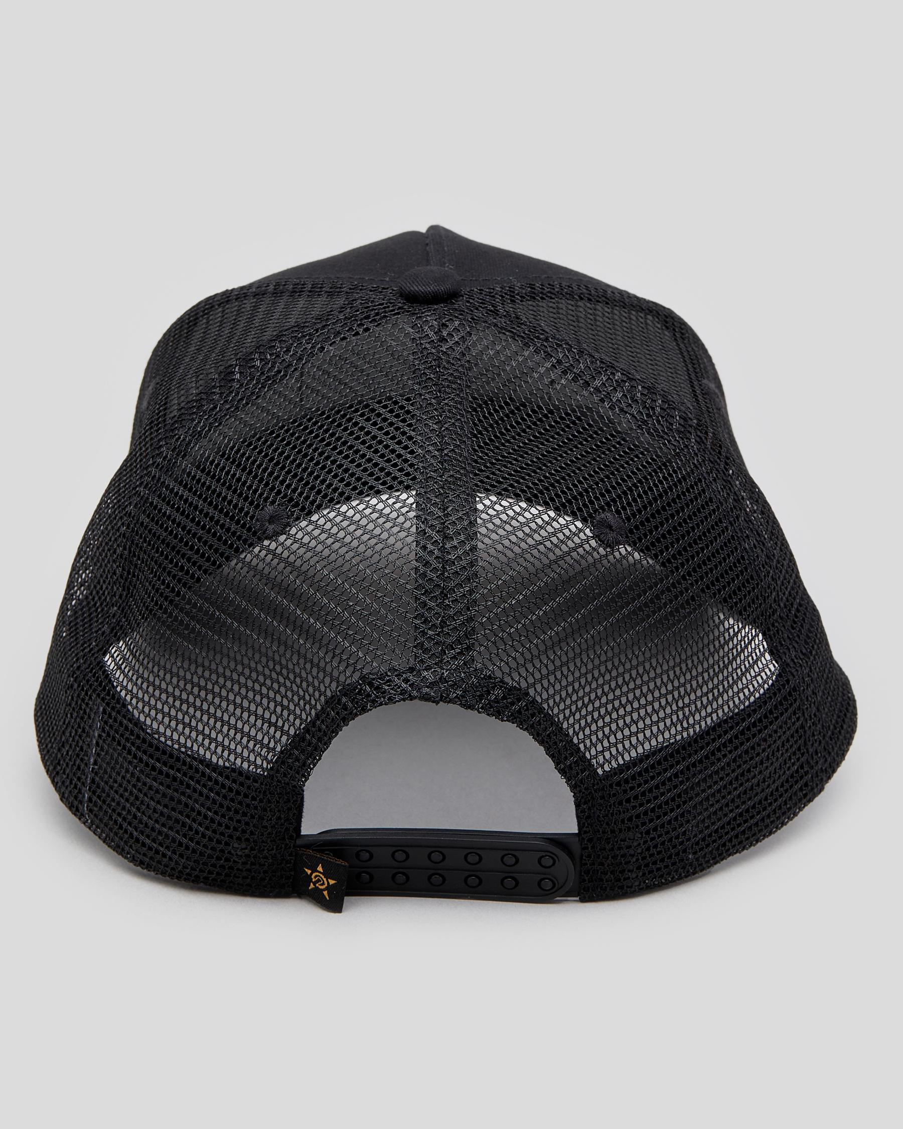 Unit Racing Curve Peak Trucker Snapback Cap In Black - Fast Shipping ...