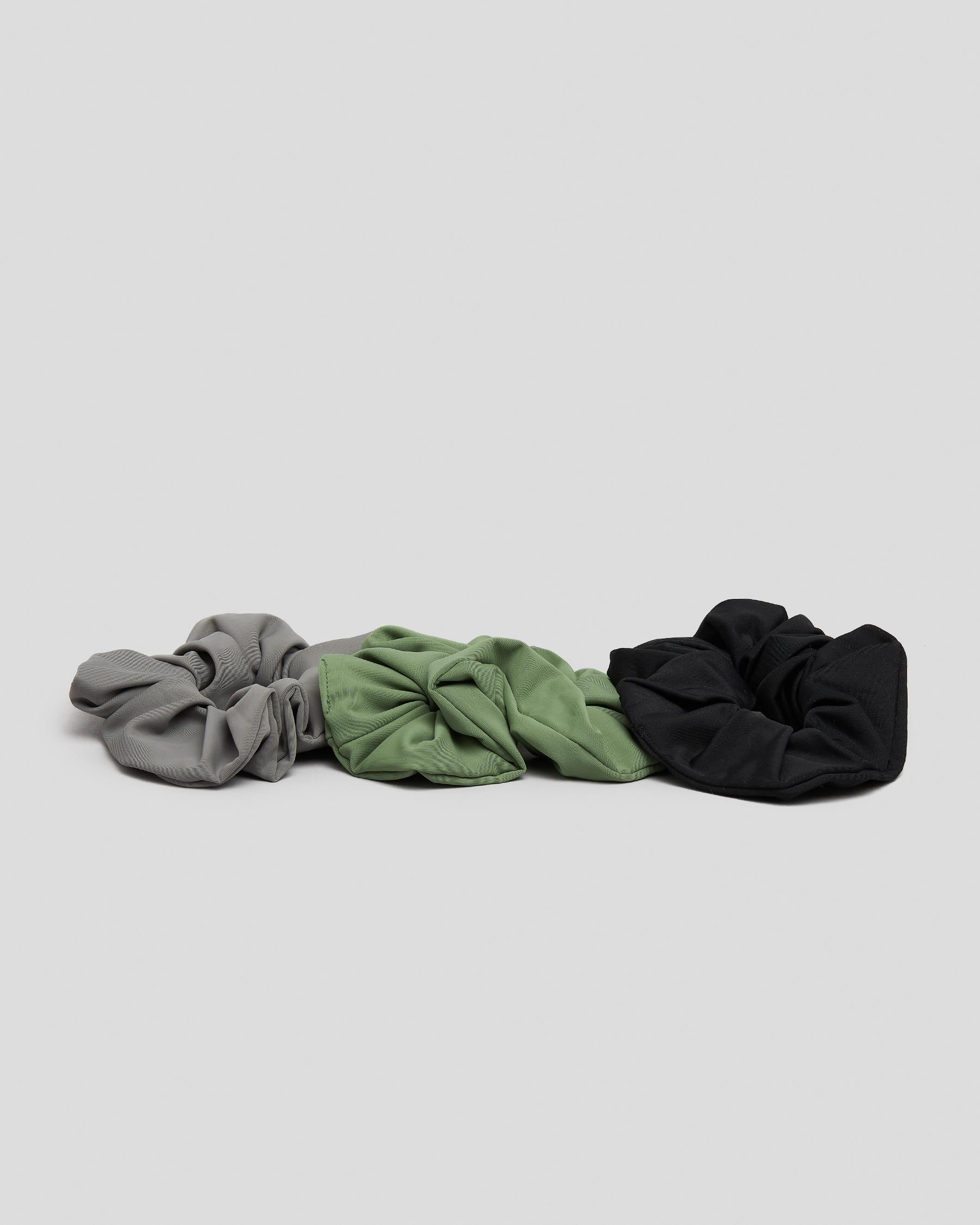 Shop Karyn In LA Stretch It Scrunchie Pack In Palm/grey/black - Fast ...