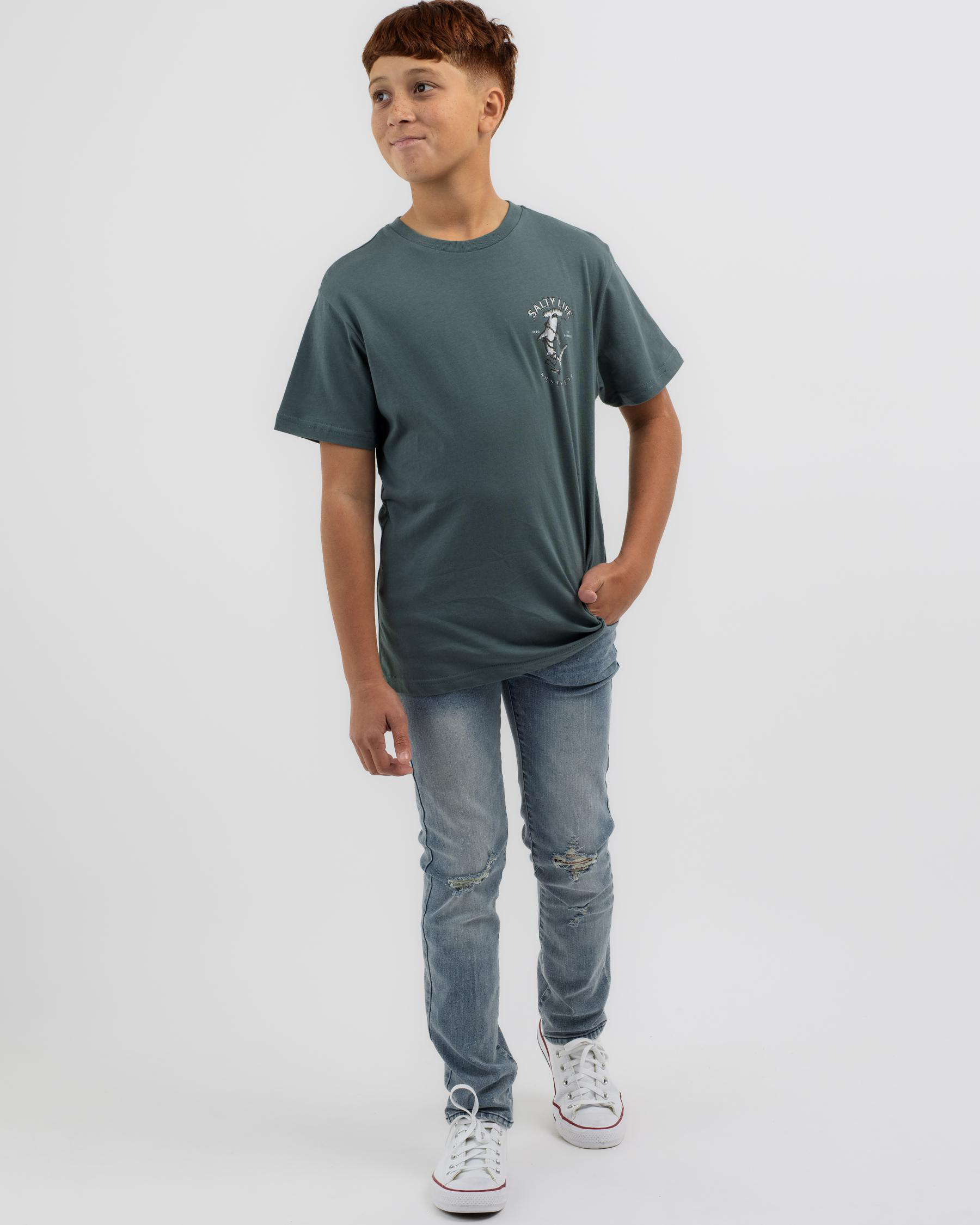 Shop Salty Life Boys' Breach T-Shirt In Green - Fast Shipping & Easy ...