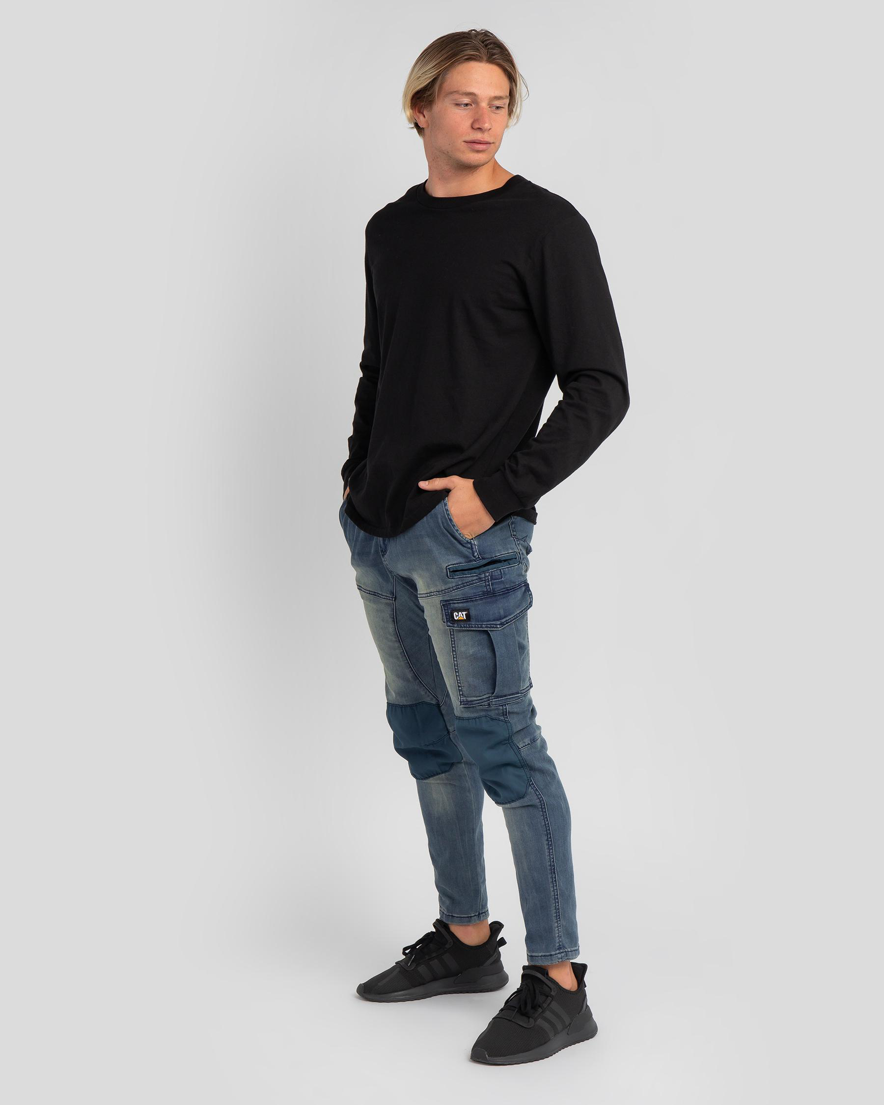 Shop Cat Dynamic Denim Pants In Light Acid Wash - Fast Shipping & Easy ...