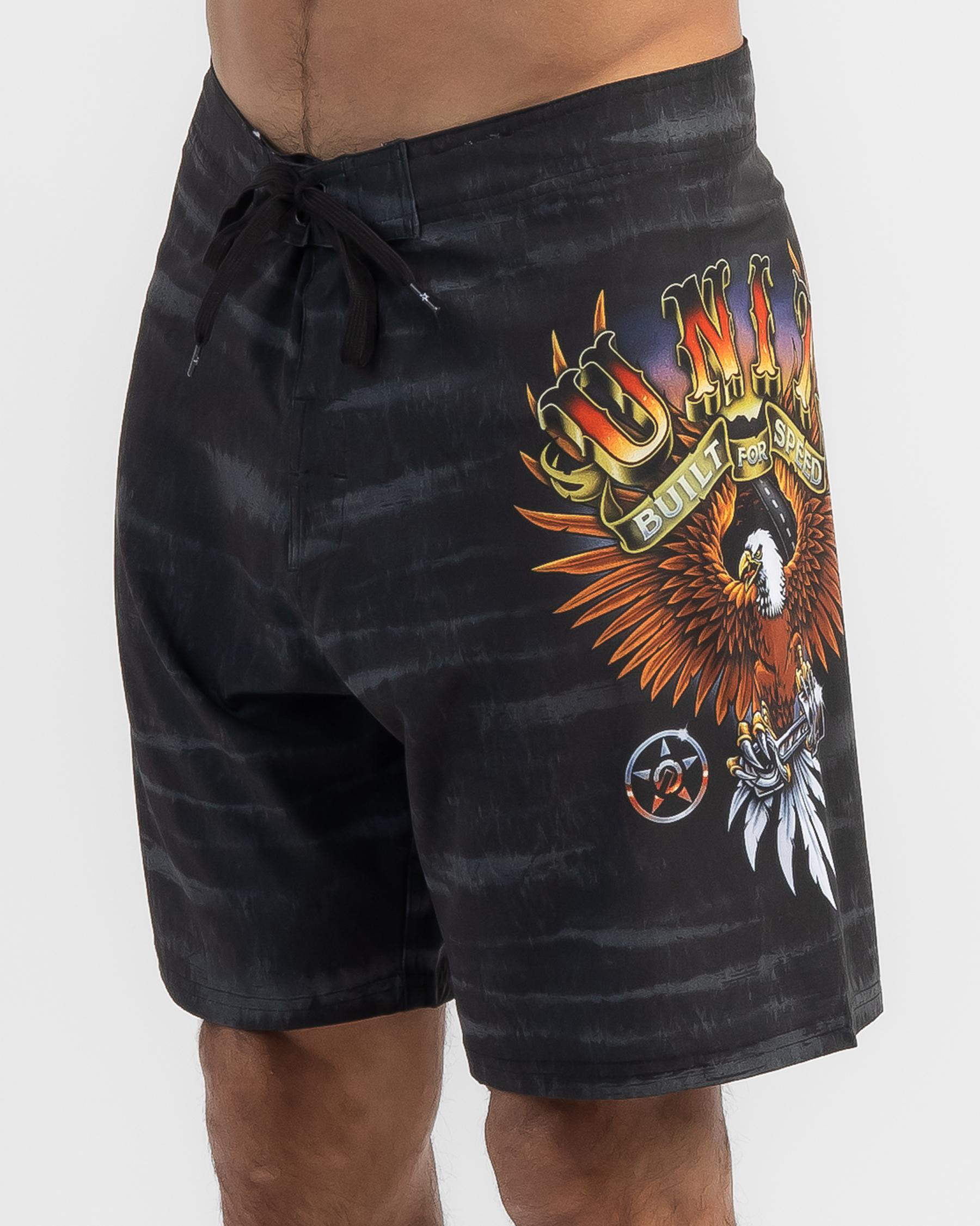 Shop Unit Built For Speed Board Shorts In Black - Fast Shipping & Easy ...