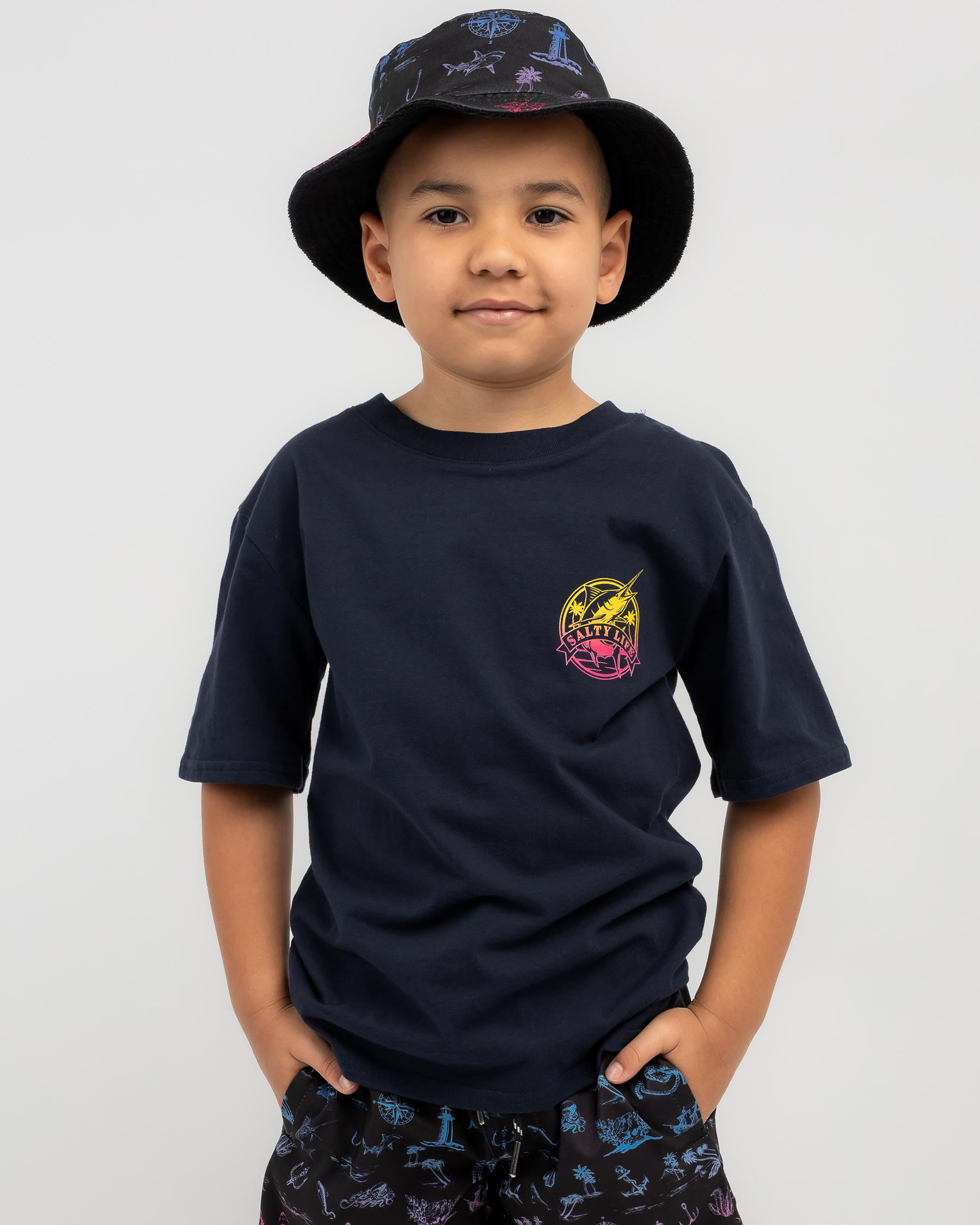 Shop Salty Life Toddlers' Angler T-Shirt In Navy - Fast Shipping & Easy ...