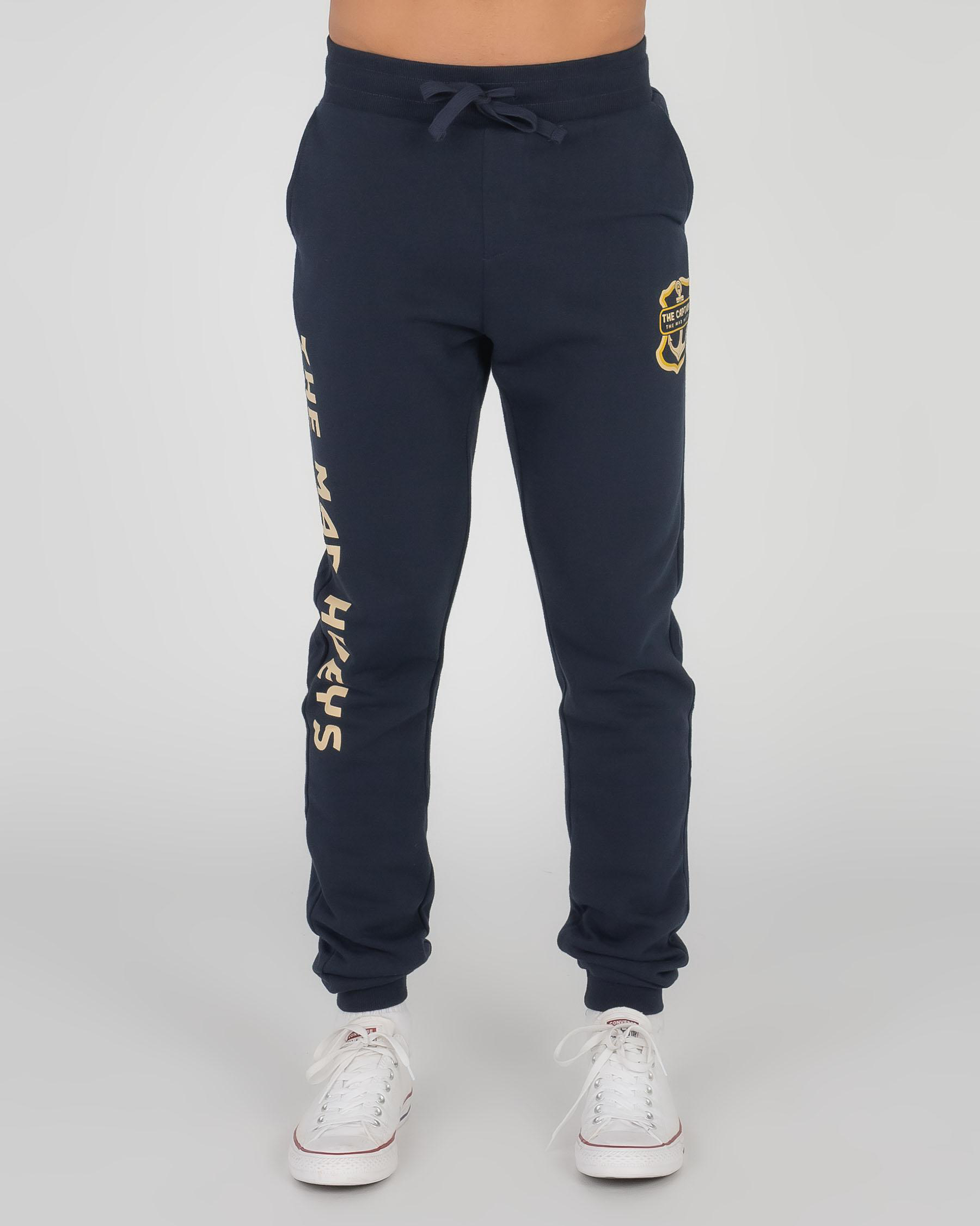 Shop The Mad Hueys The Retro Captain Track Pants In Navy - Fast ...