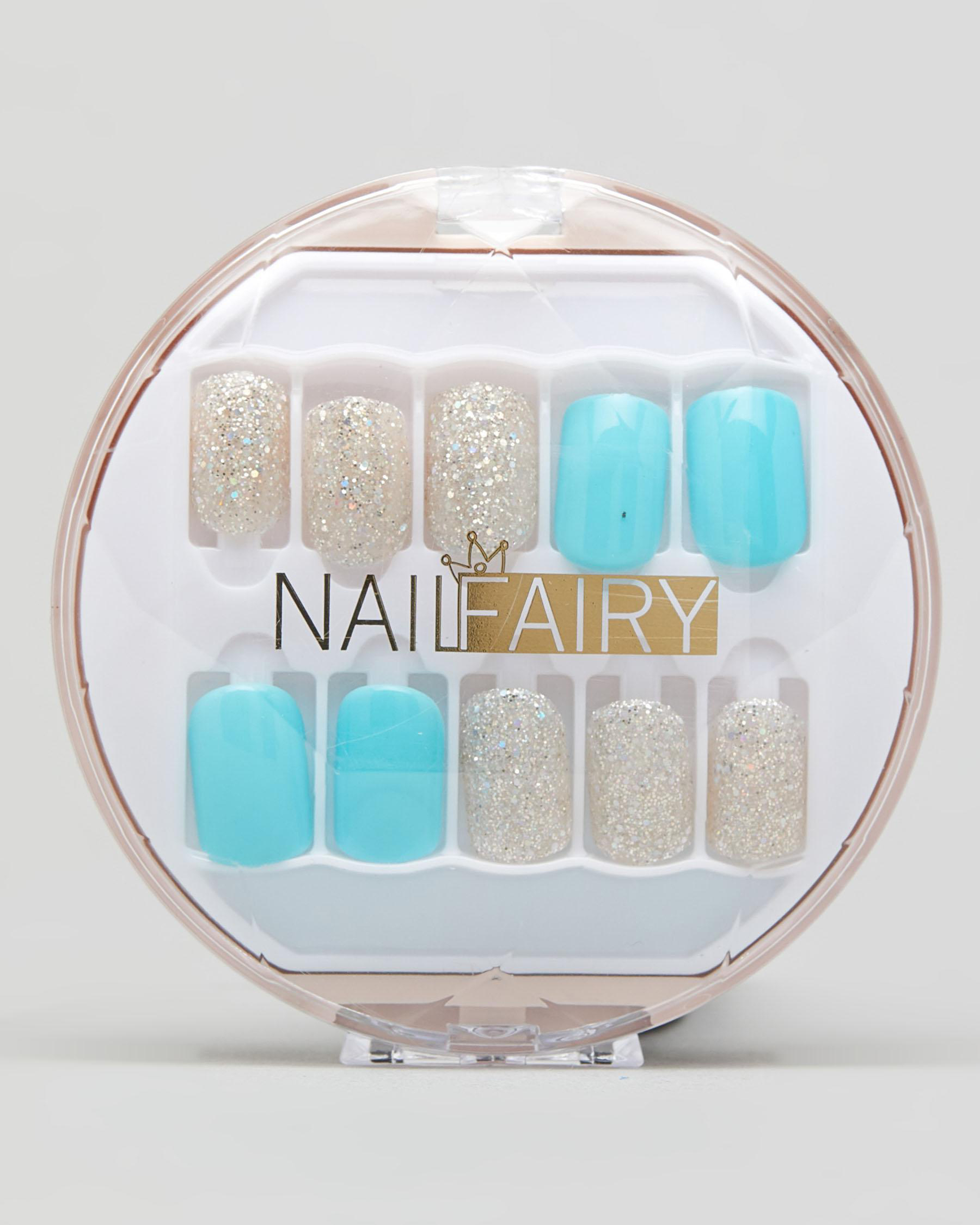 Shop Mooloola Aqua Princess Fake Nail Pack In Aqua - Fast Shipping ...