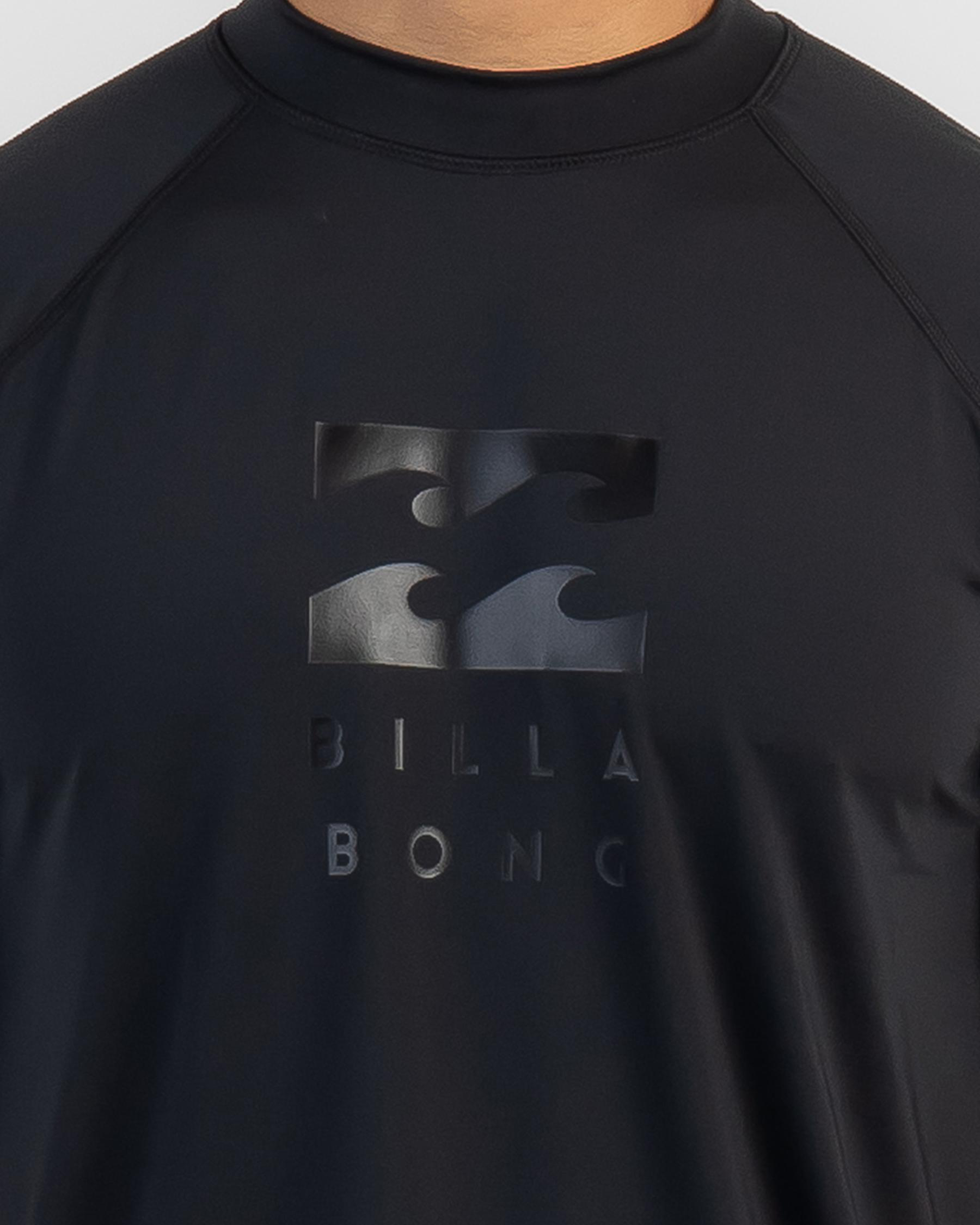 Shop Billabong Union Short Sleeve Rash Vest In Stealth - Fast Shipping ...