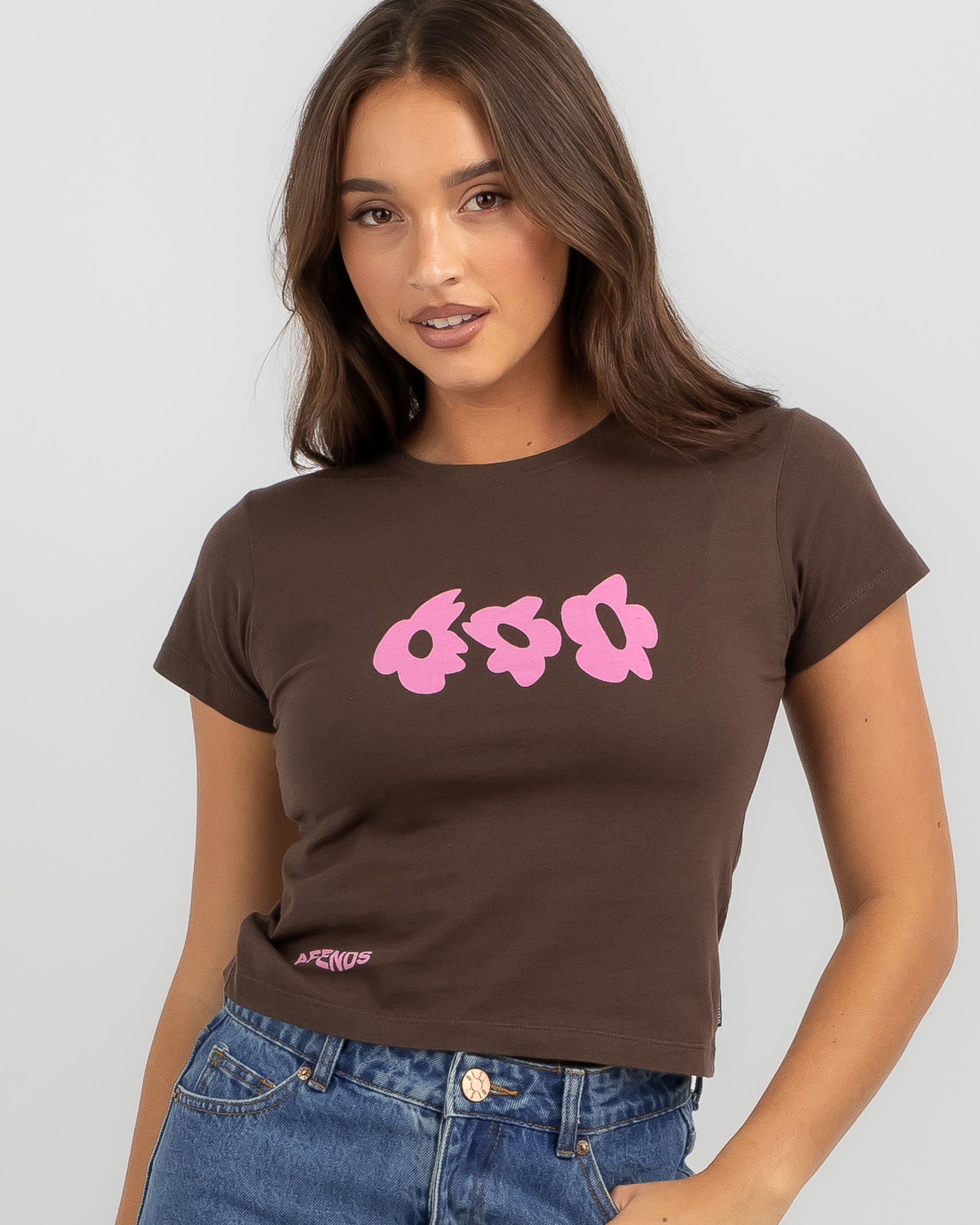 Shop Afends Alohaz Cropped Baby Tee In Coffee Pink - Fast Shipping & Easy Returns - City Beach ...