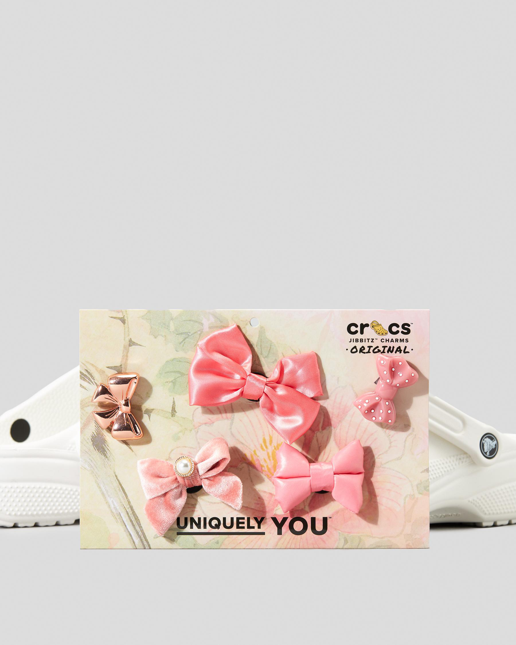Crocs Charming Bow Jibbitz 5 Pack In Multi - FREE* Shipping & Easy ...