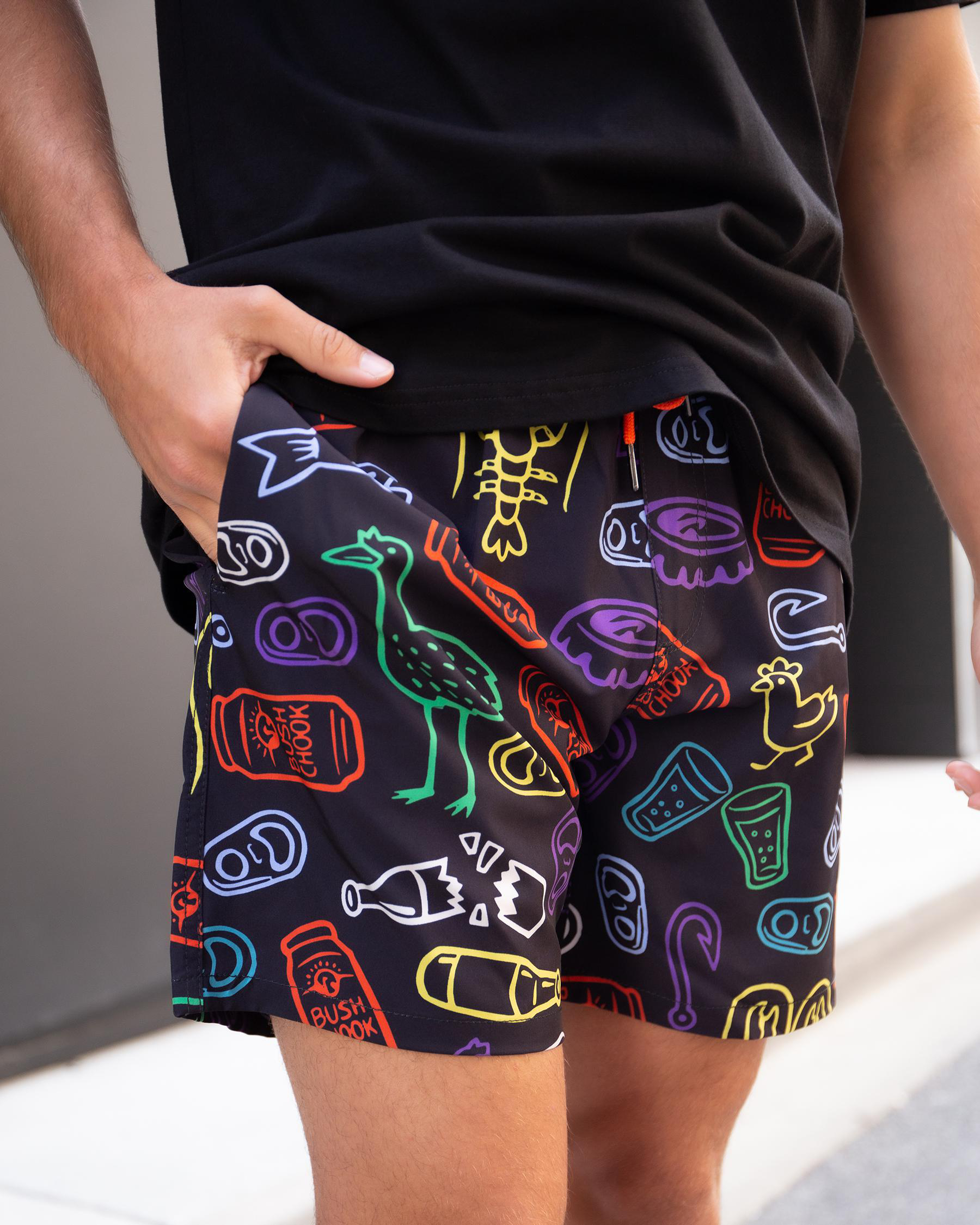 Shop Bush Chook Night Chook Board Shorts In Multi - Fast Shipping ...