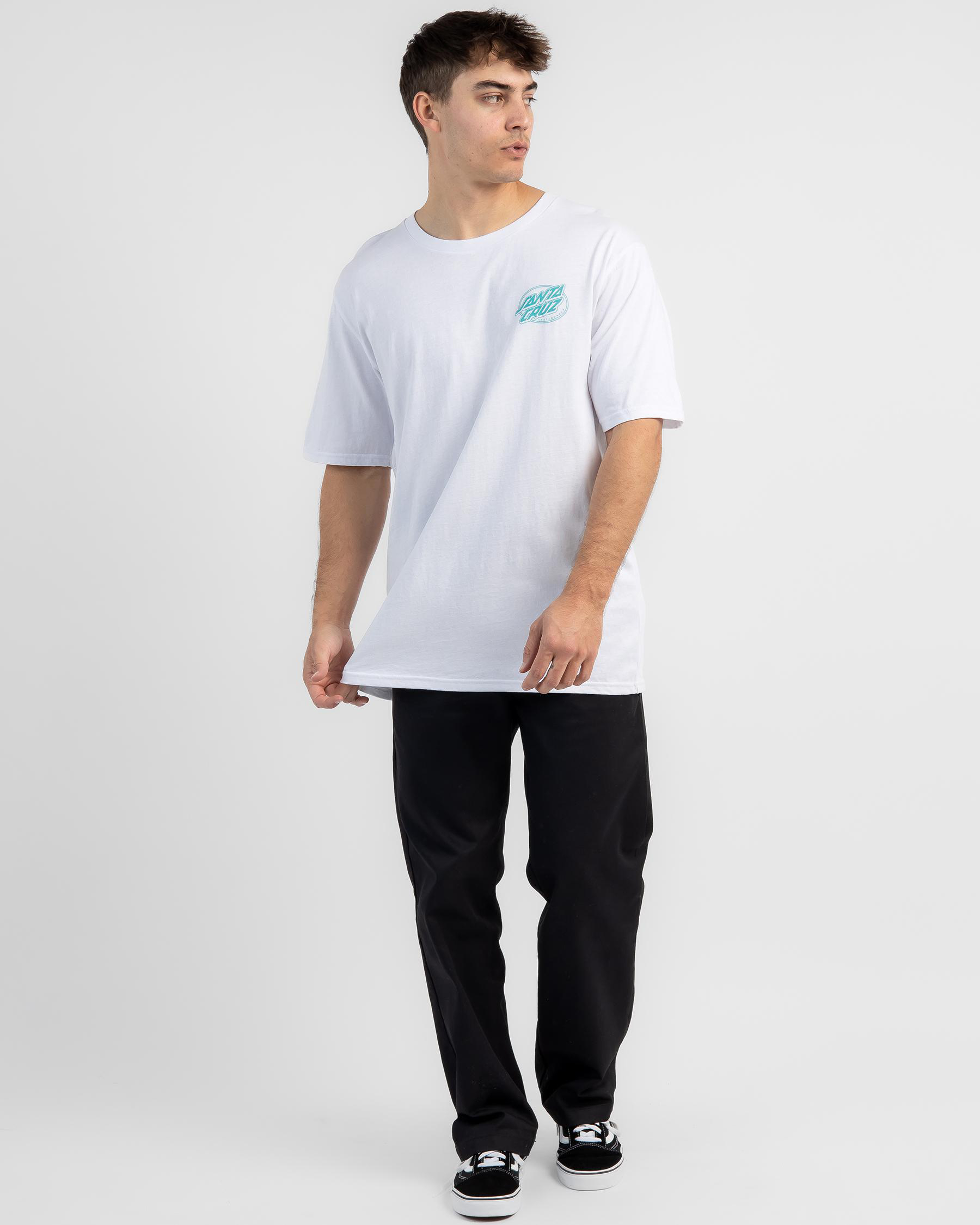 Shop Santa Cruz Line Oval Dot T-Shirt In White - Fast Shipping & Easy ...
