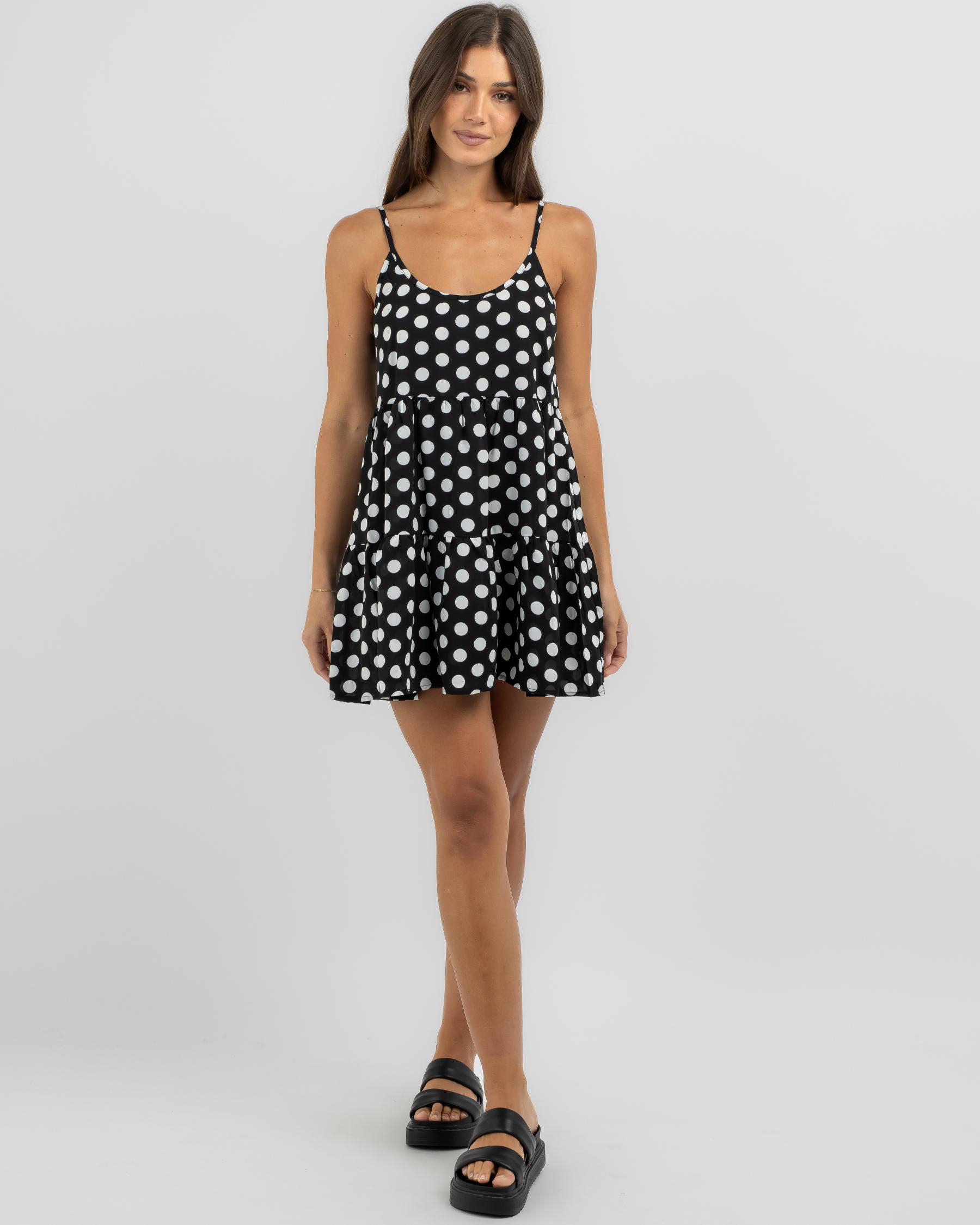 Shop Mooloola Roaming Dress In Black/white Polka Dot - Fast Shipping ...