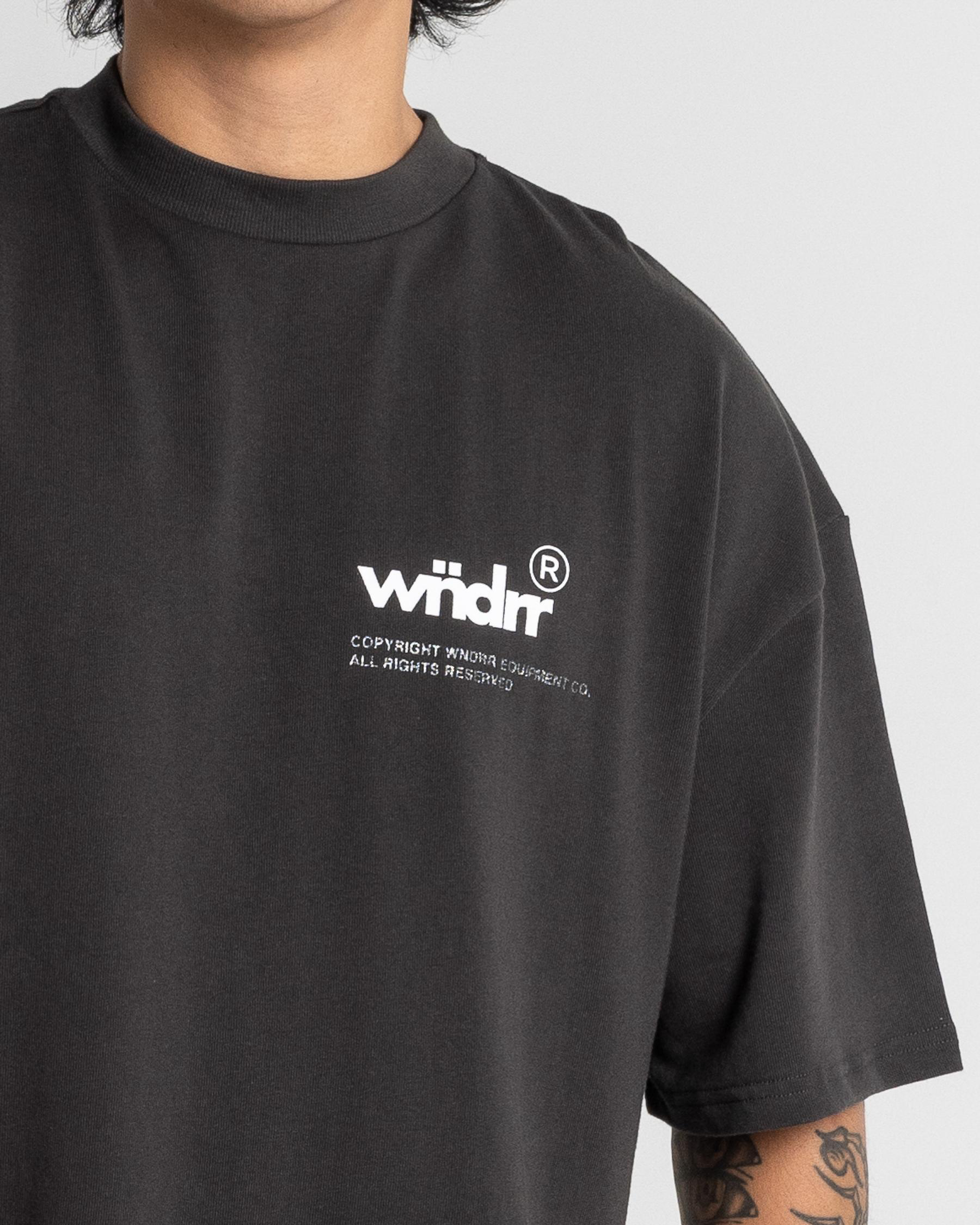Shop Wndrr Represent Heavyweight T-Shirt In Faded Black - Fast Shipping ...